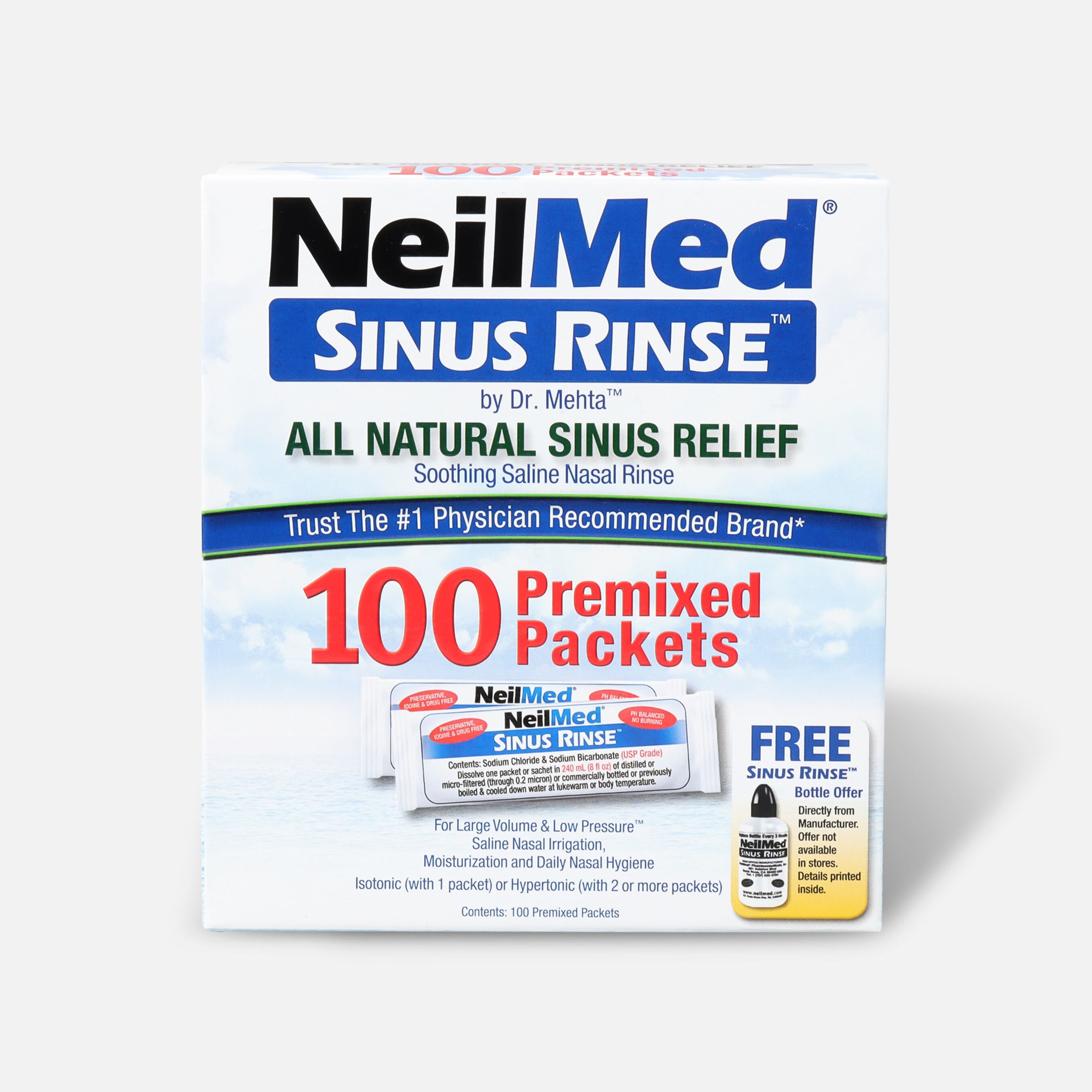 FSA Eligible NeilMed Sinus Rinse Regular Refill Packets, 100 ct. | FSA ...