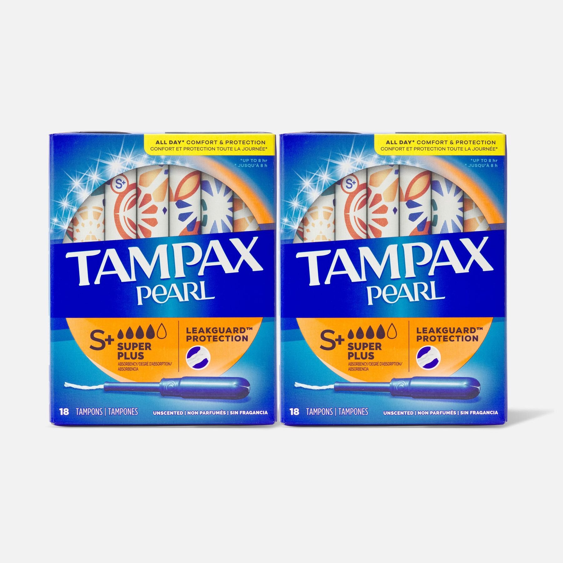 FSA Eligible Tampax Pearl Tampons, Super + Absorbency, 18 ct. (2-Pack ...