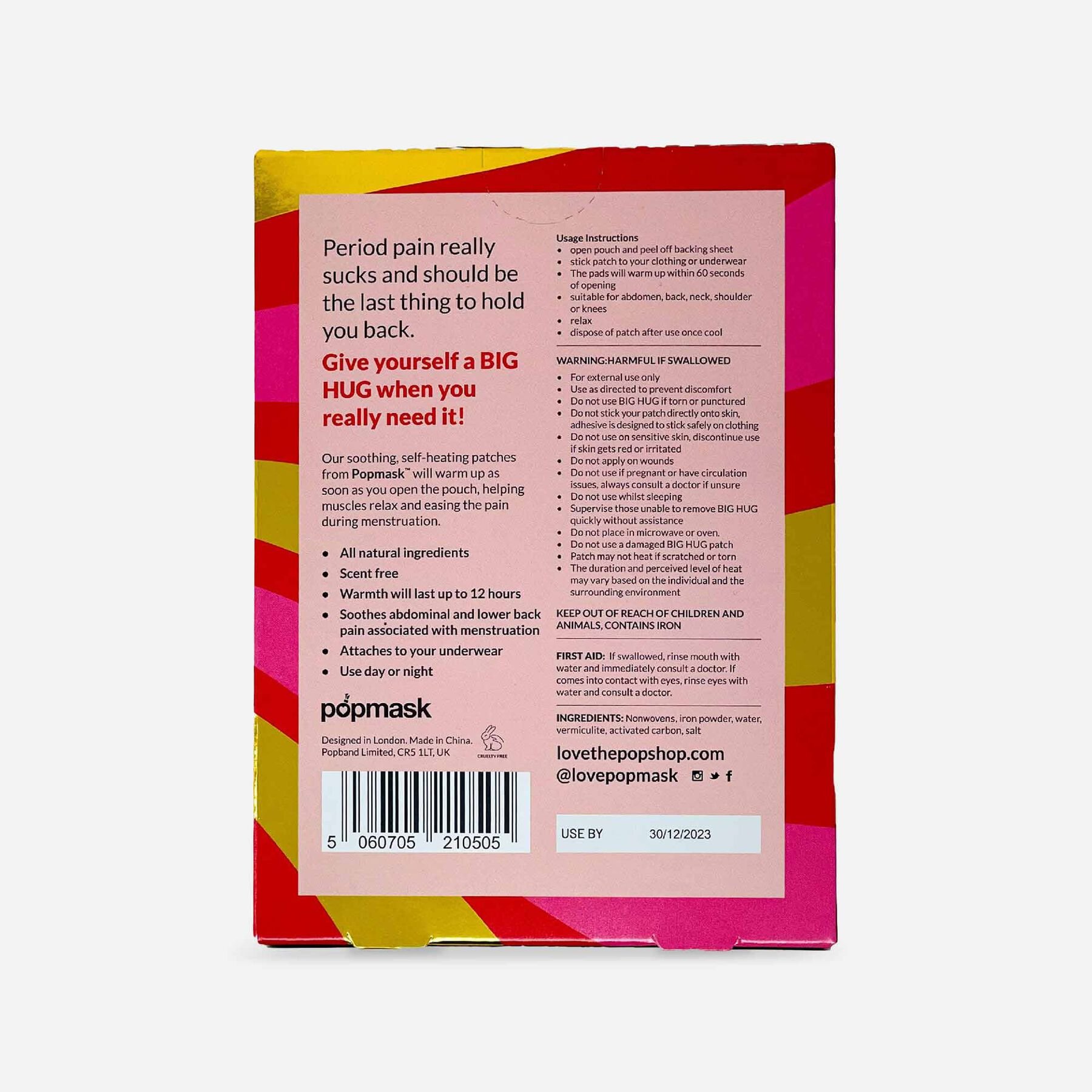 FSA Eligible POPMASK BIG HUG Self-Heating Patches, 5 ct. | FSA Store