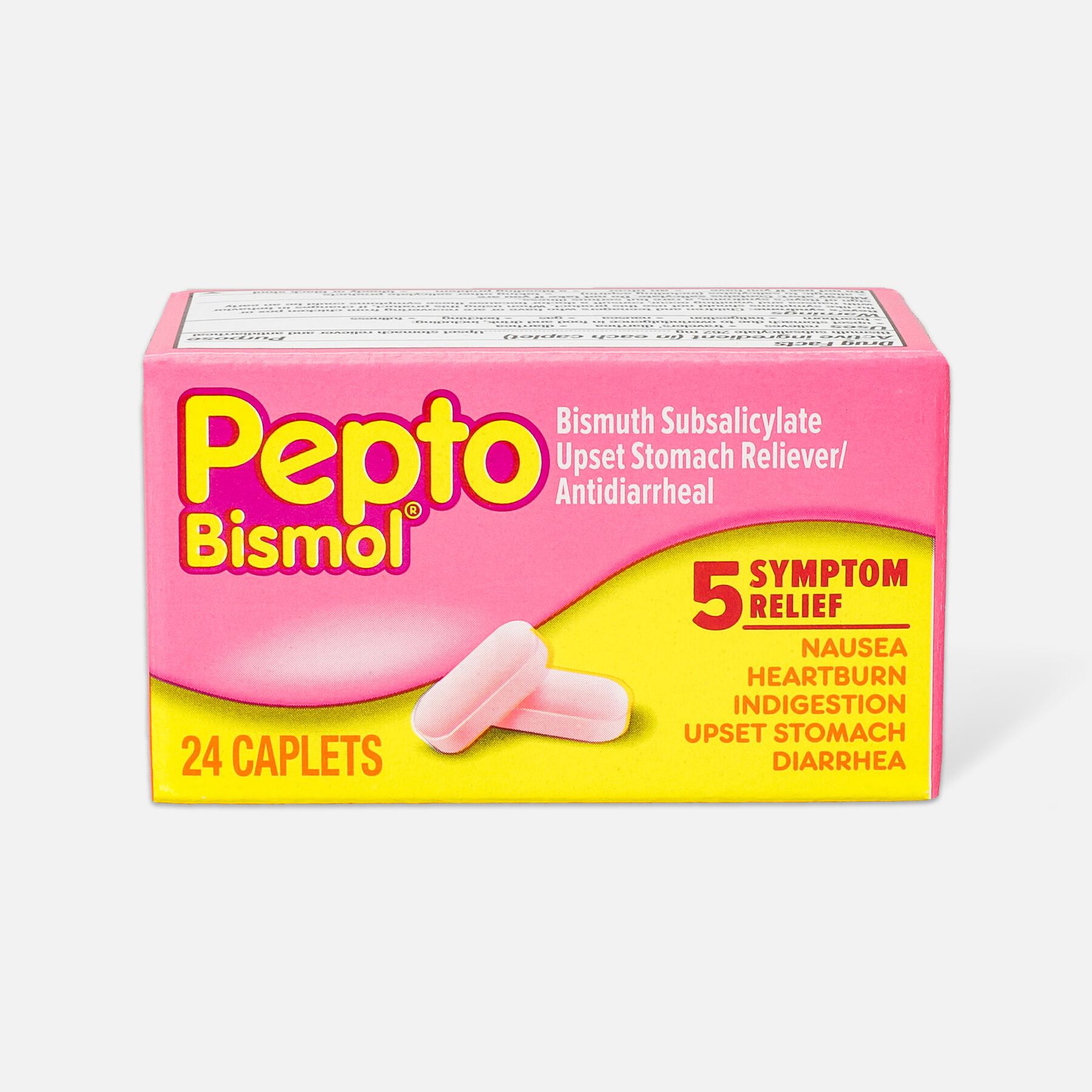 Pepto Caplets, Unflavored, 24 ct