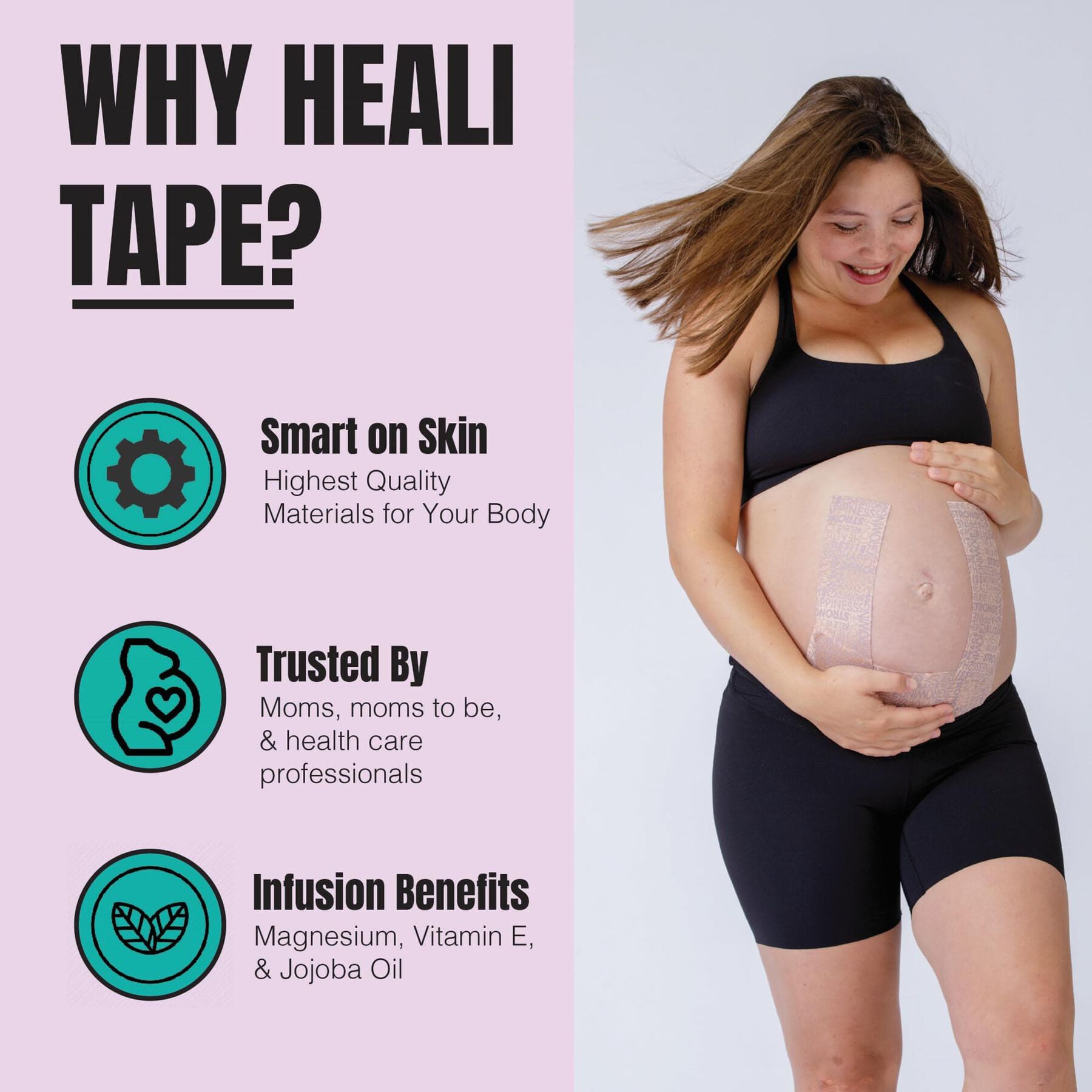 FSA Eligible Heali Bump Belly Kinesiology Tape Strips, 15 ct. | FSA Store