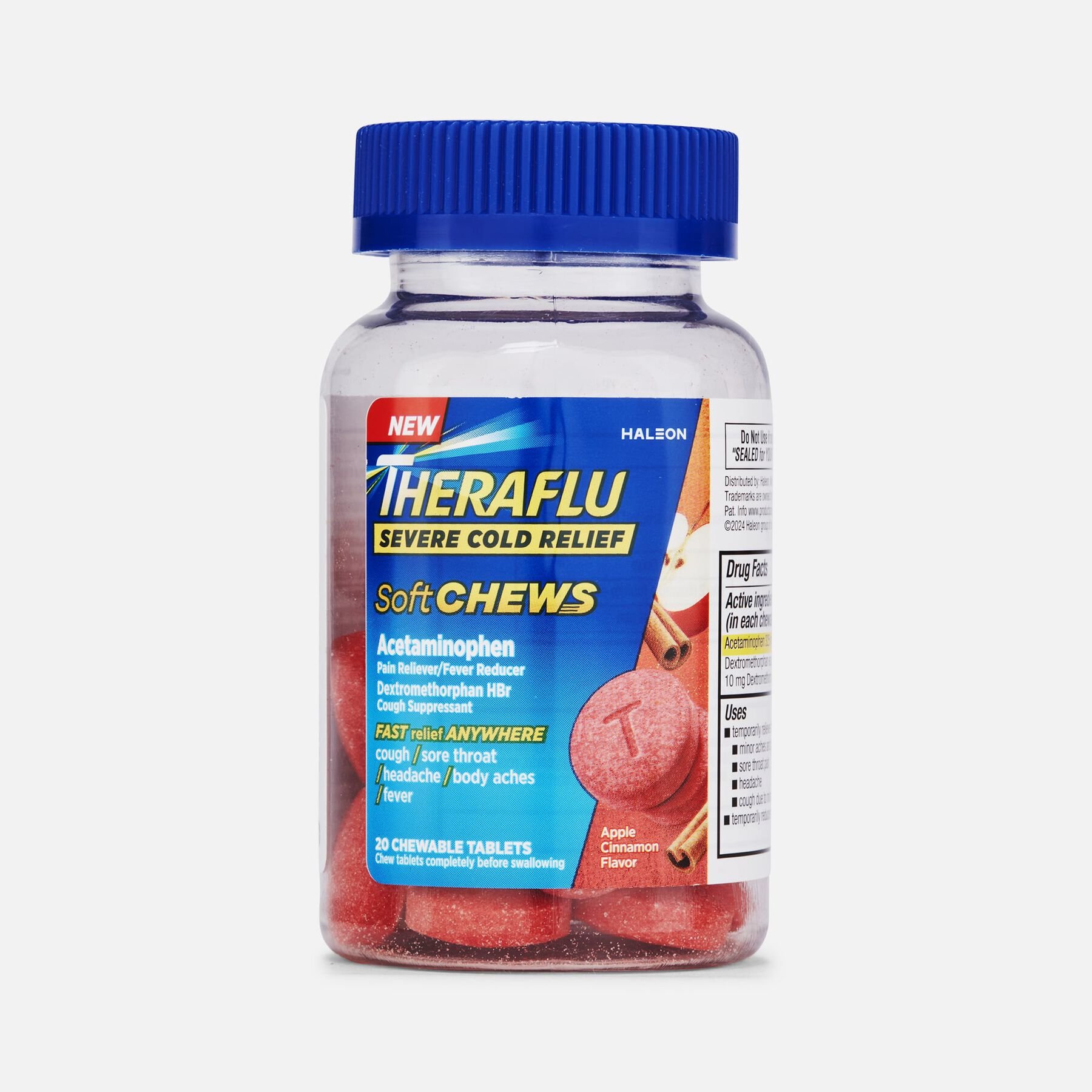 FSA Eligible Theraflu Severe Cold Relief Daytime Soft Chews, Apple ...