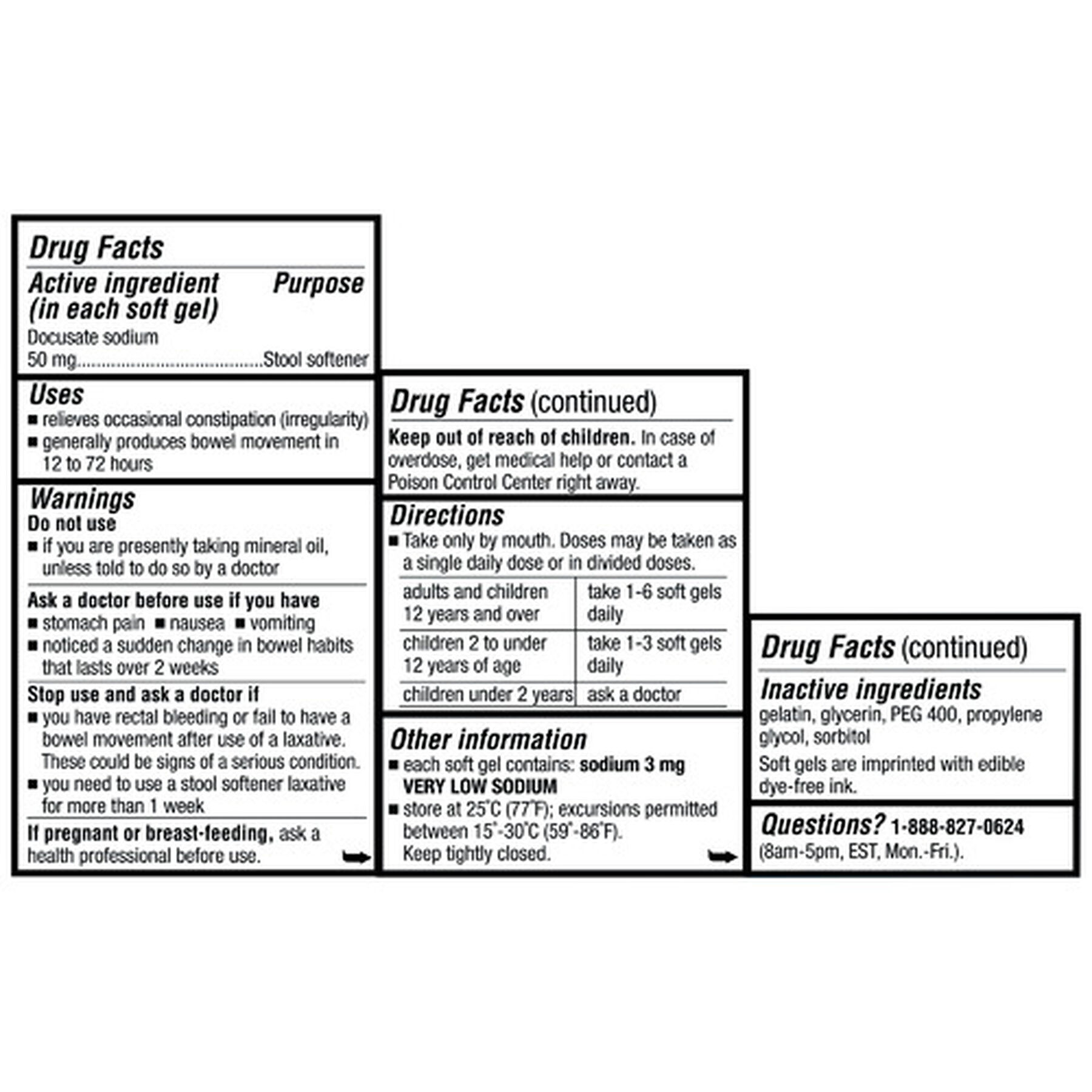 Colace Clear Stool Softener Softgels, 50mg, 28 ct