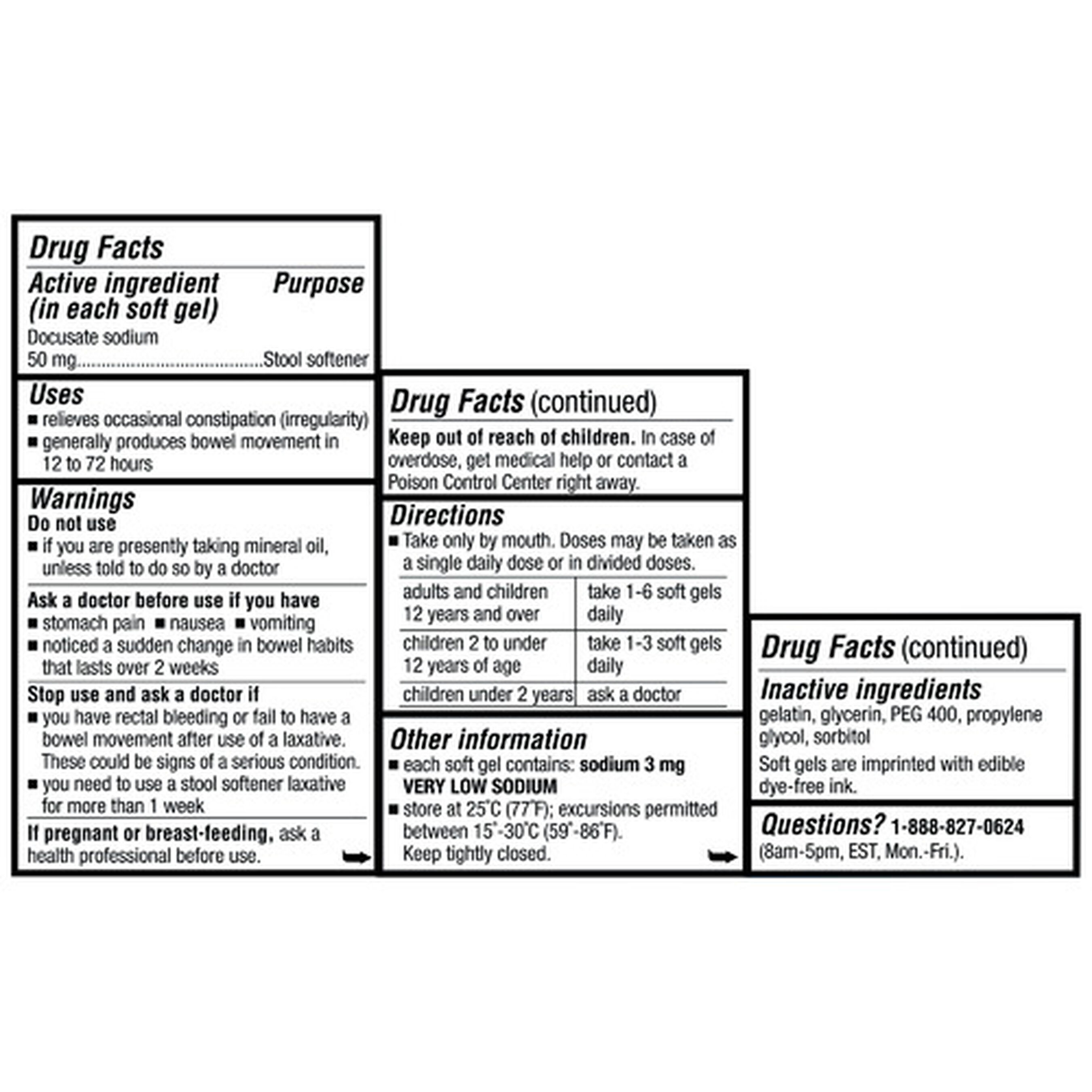 Colace Clear Stool Softener Softgels, 50mg, 28 ct