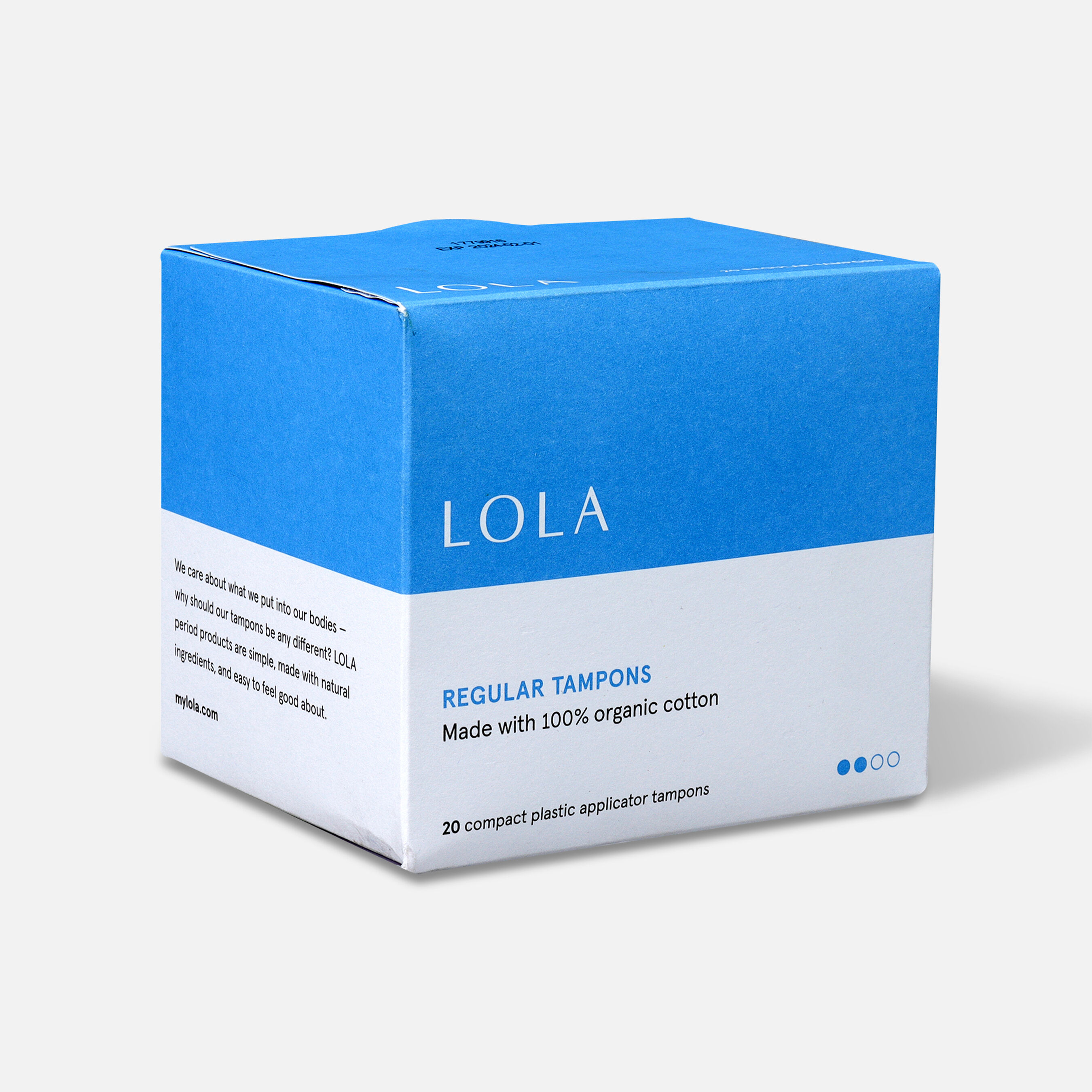 FSA Eligible LOLA Regular Tampons, Compact Plastic Applicator, 20 ct ...