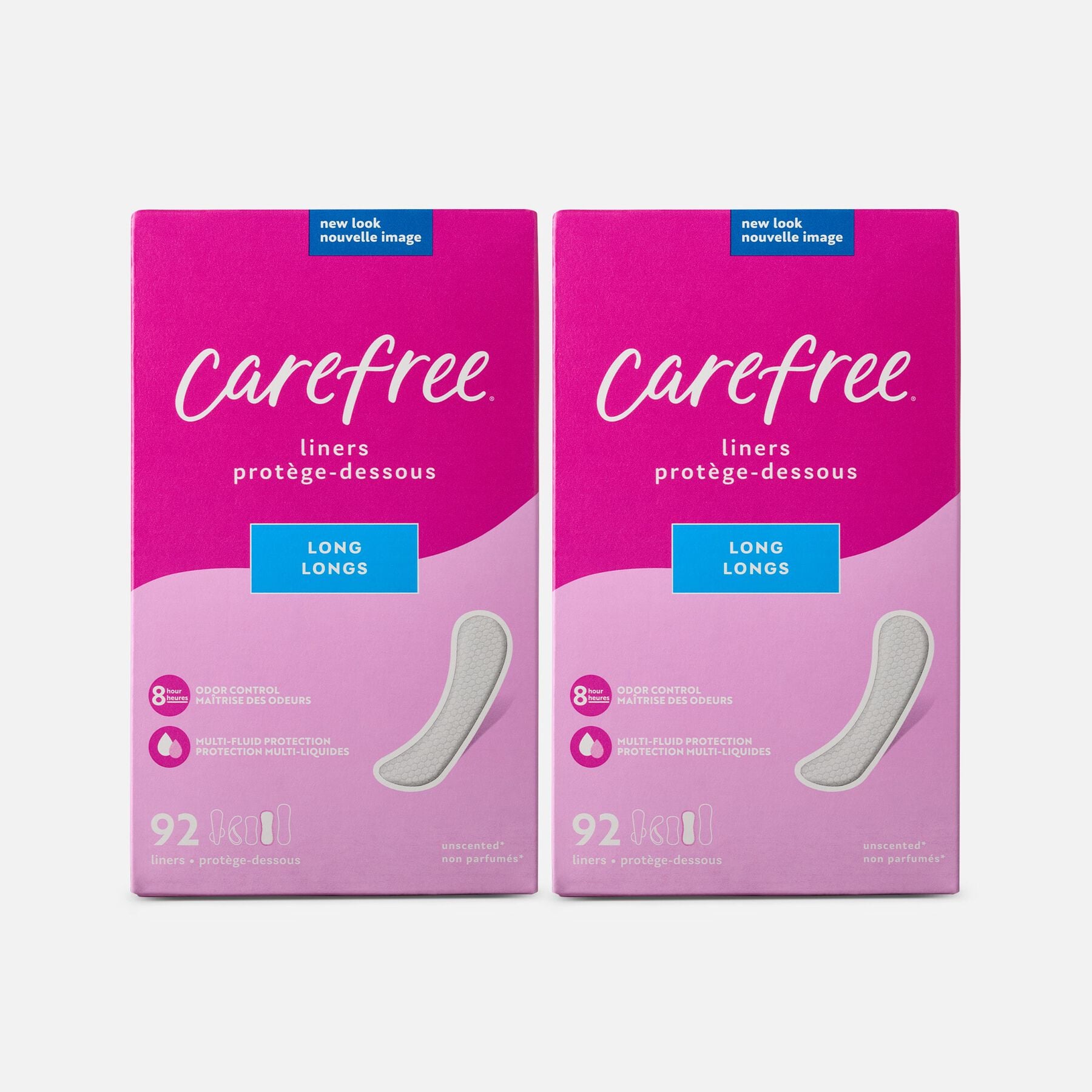 FSA Eligible Carefree Acti-Fresh Long Pantiliners, Unscented, 92 ct. (2 ...