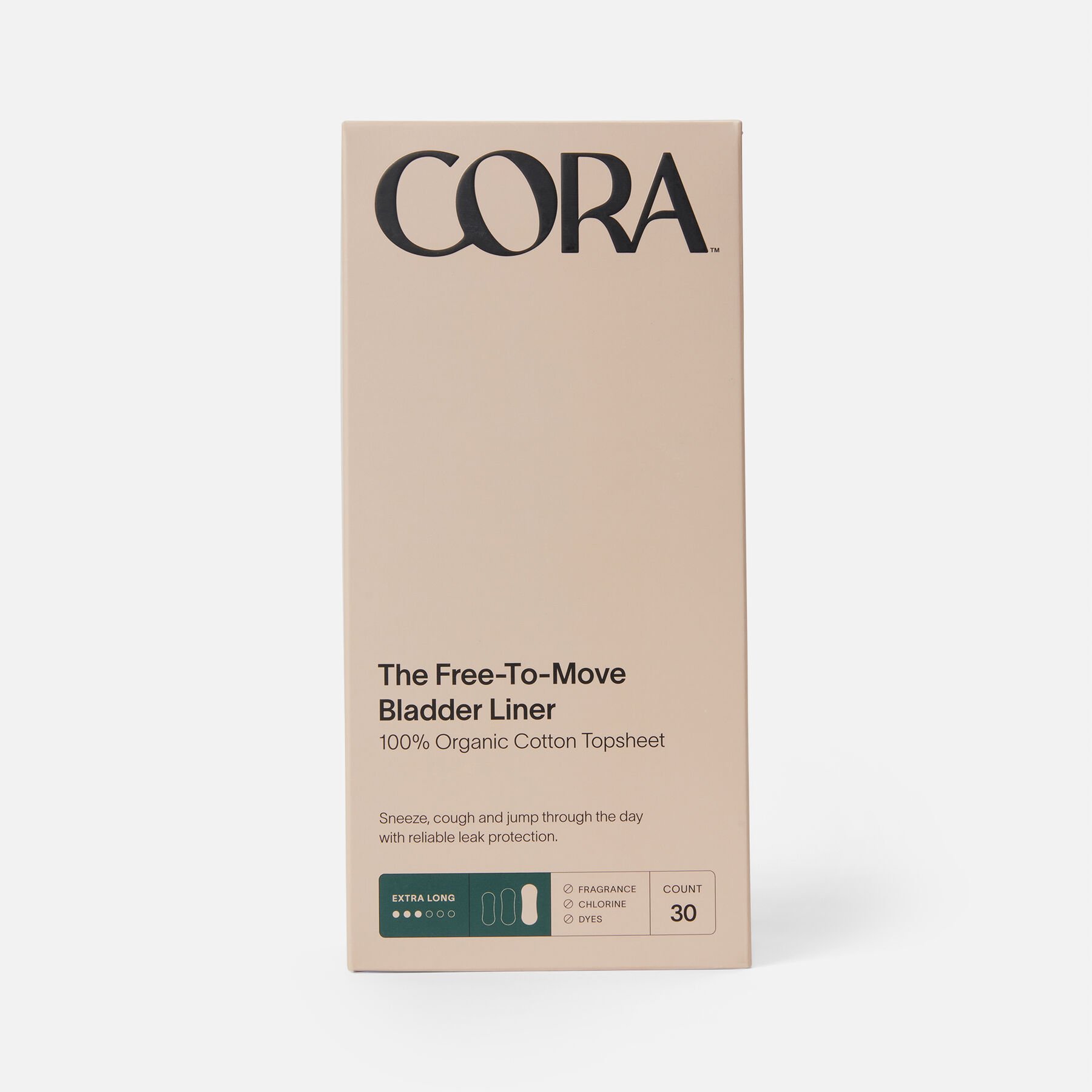 FSA Eligible Cora Organic Bladder Extra-Long Liners, 30 ct. | FSA Store