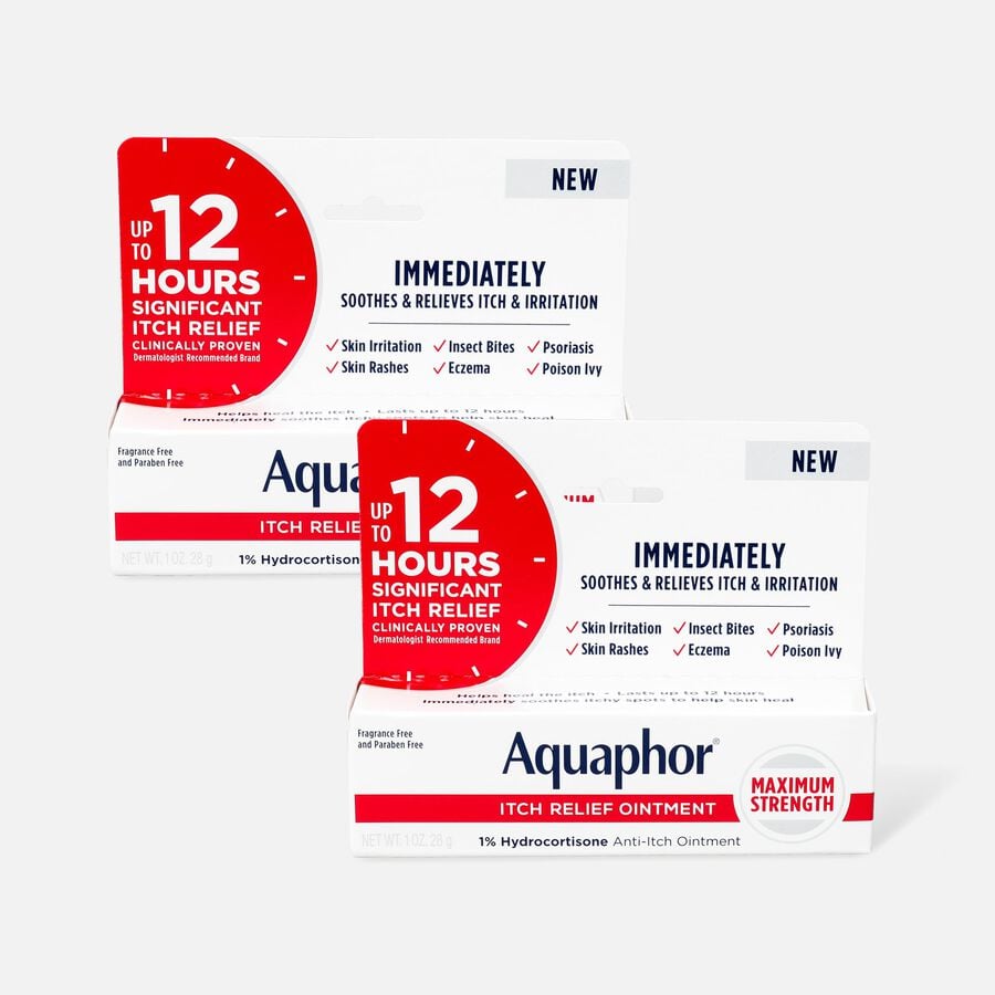 FSA Eligible Aquaphor Itch Relief Ointment, 1% Hydrocortisone, 1 oz. (2 ...