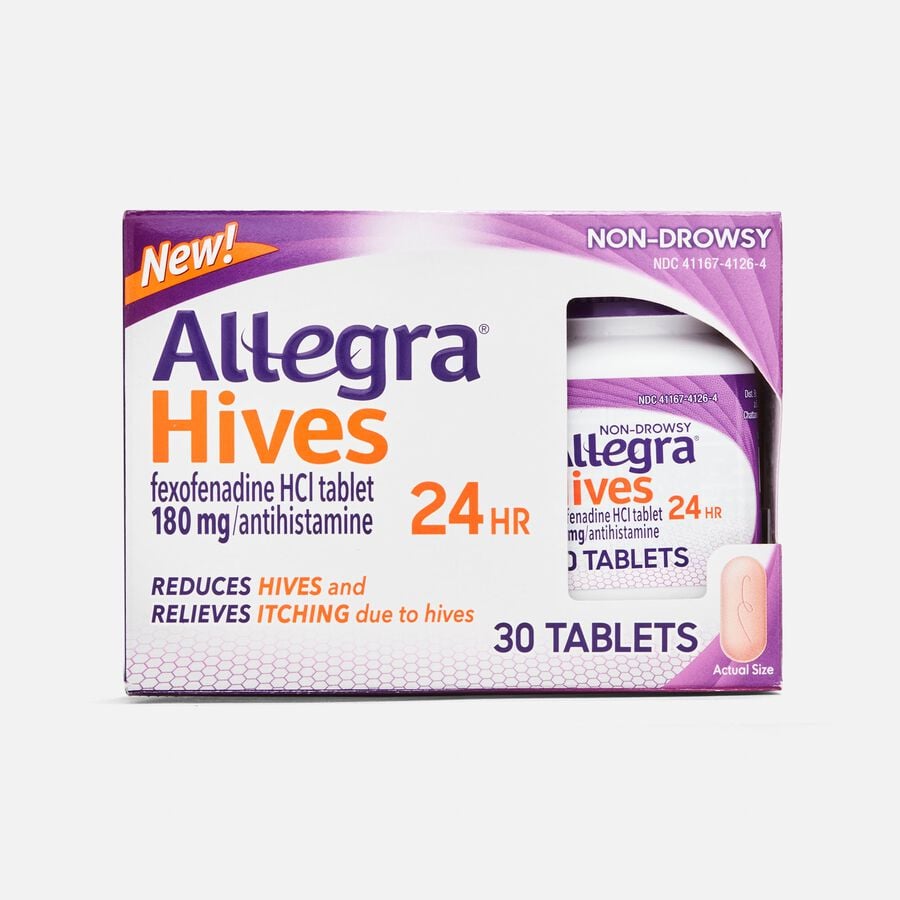 FSA Eligible Allegra Hives 24 Hour, Non-Drowsy Tablets, 30 ct. | FSA Store
