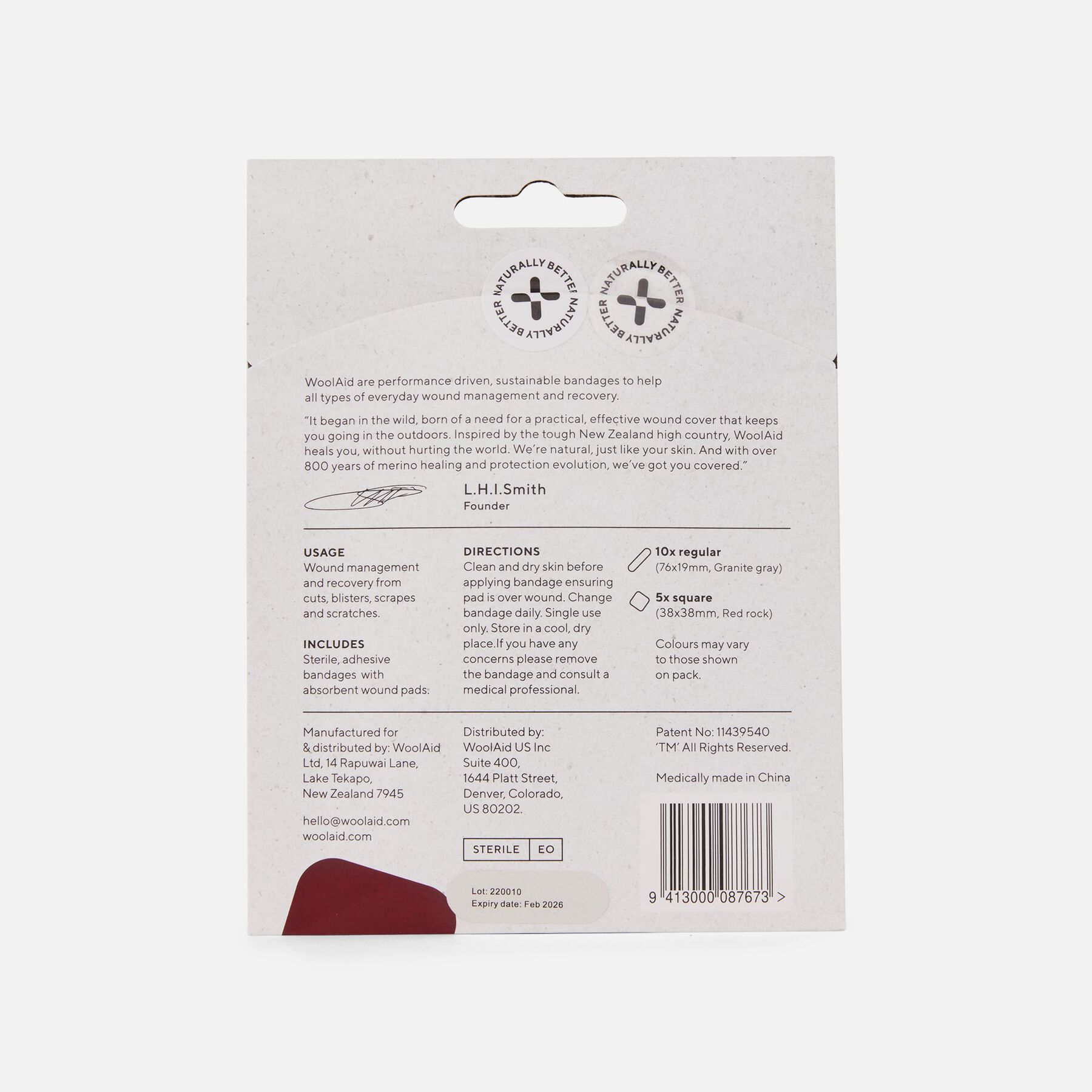 FSA Eligible WoolAid Merino Wool Adhesive Bandages, Multipack, 15 ct ...