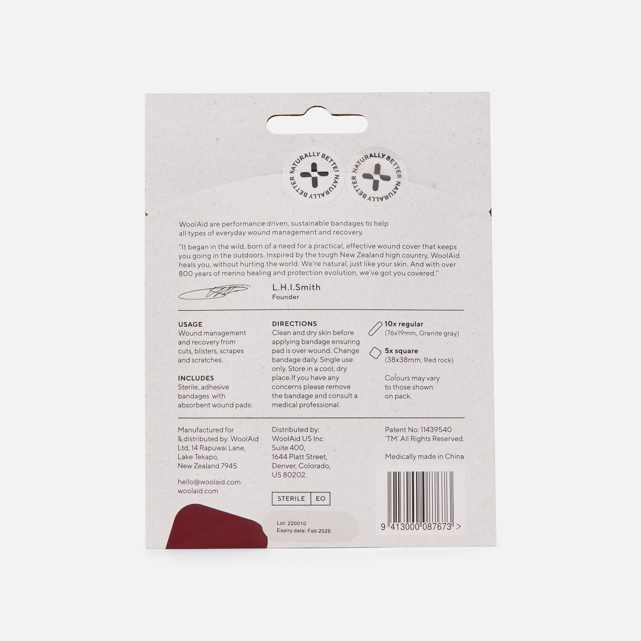 FSA Eligible WoolAid Merino Wool Adhesive Bandages, Multipack, 15 ct ...