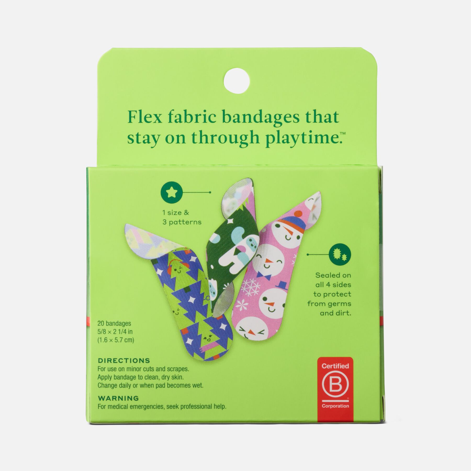 FSA Eligible Welly Limited Time Only Holiday Flex Fabric Bandages, 20 ...