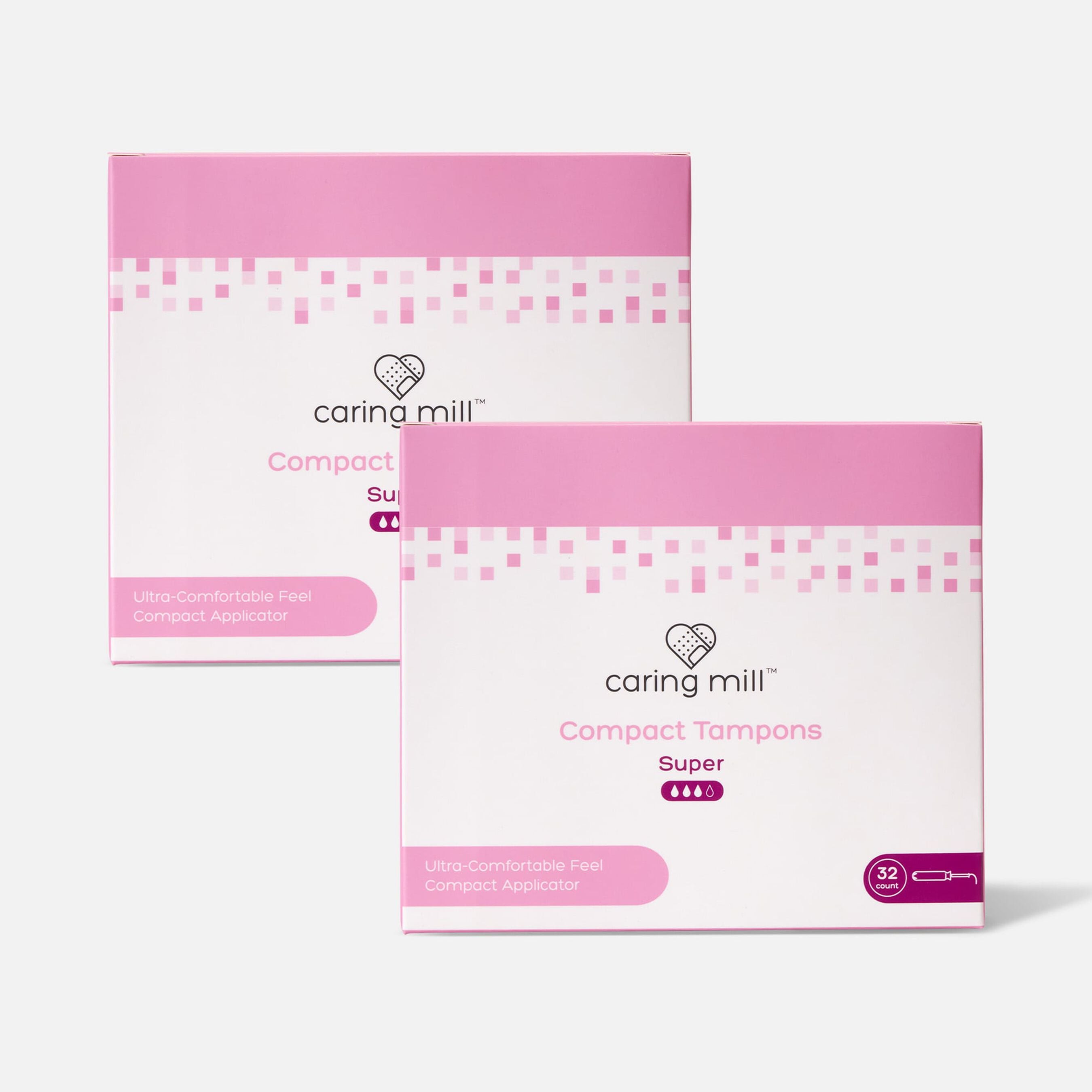 FSA Eligible Caring Mill™ Super Compact Tampons, 32 ct. (2-Pack) | FSA ...