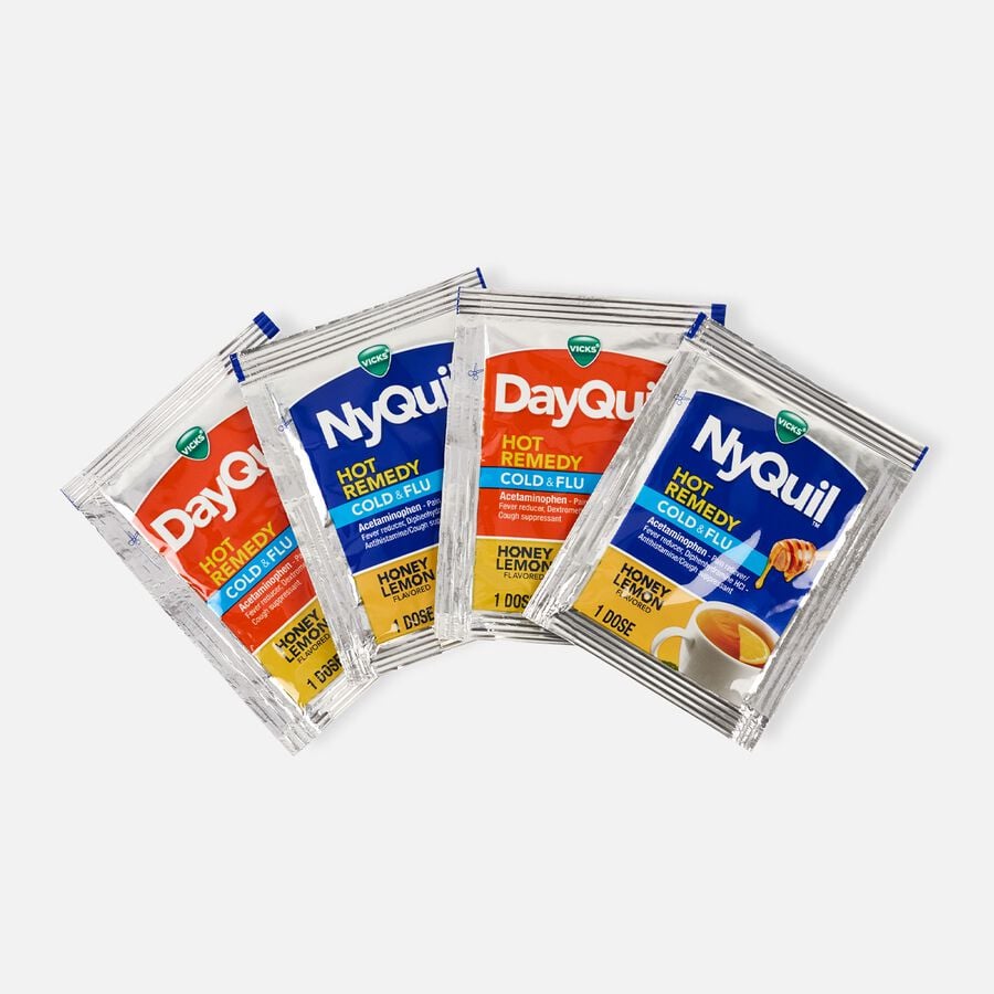 FSA Eligible Vicks DayQuil and NyQuil Hot Remedy Cold & Flu Dissolvable ...