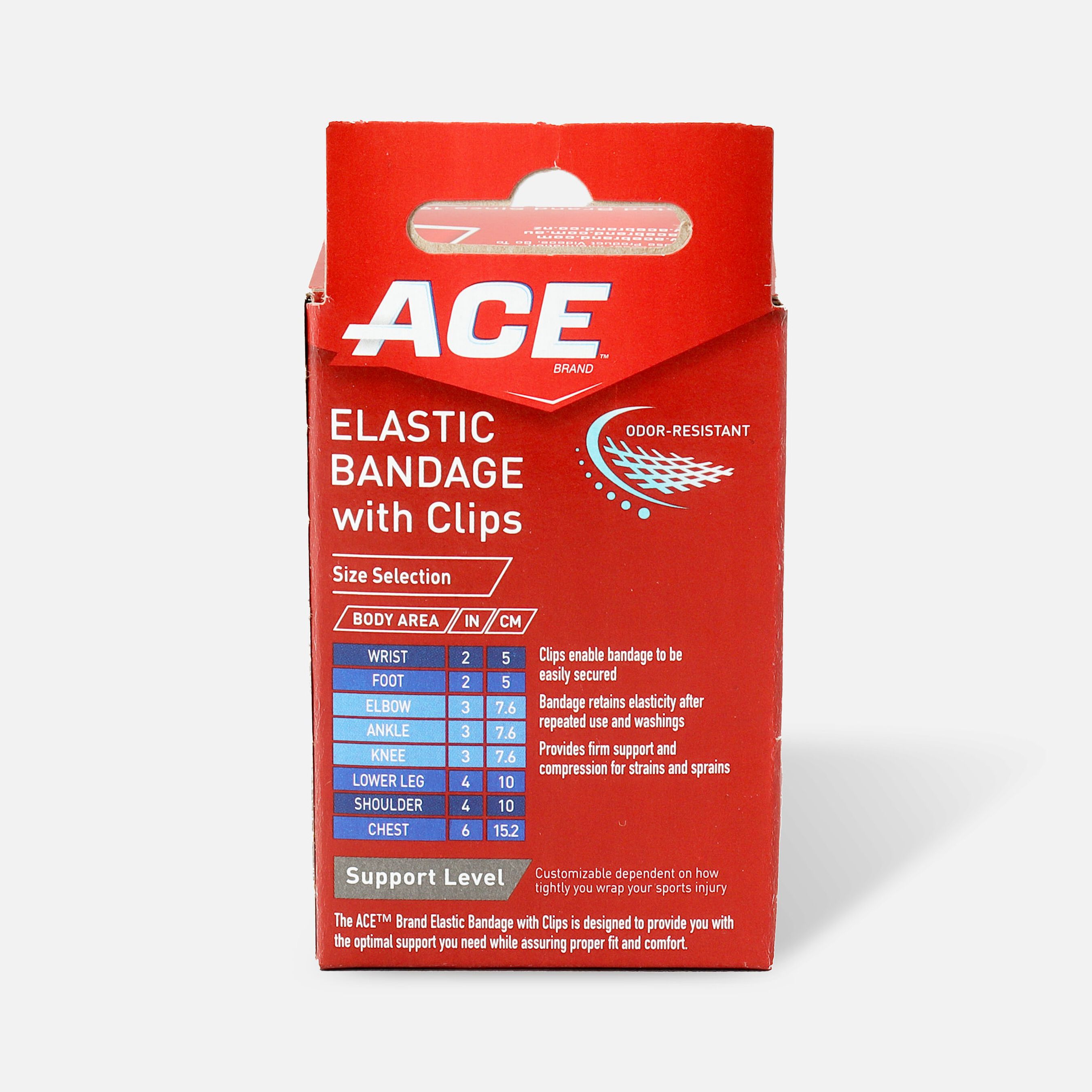 Ace Elastic Bandage with Clips - Black