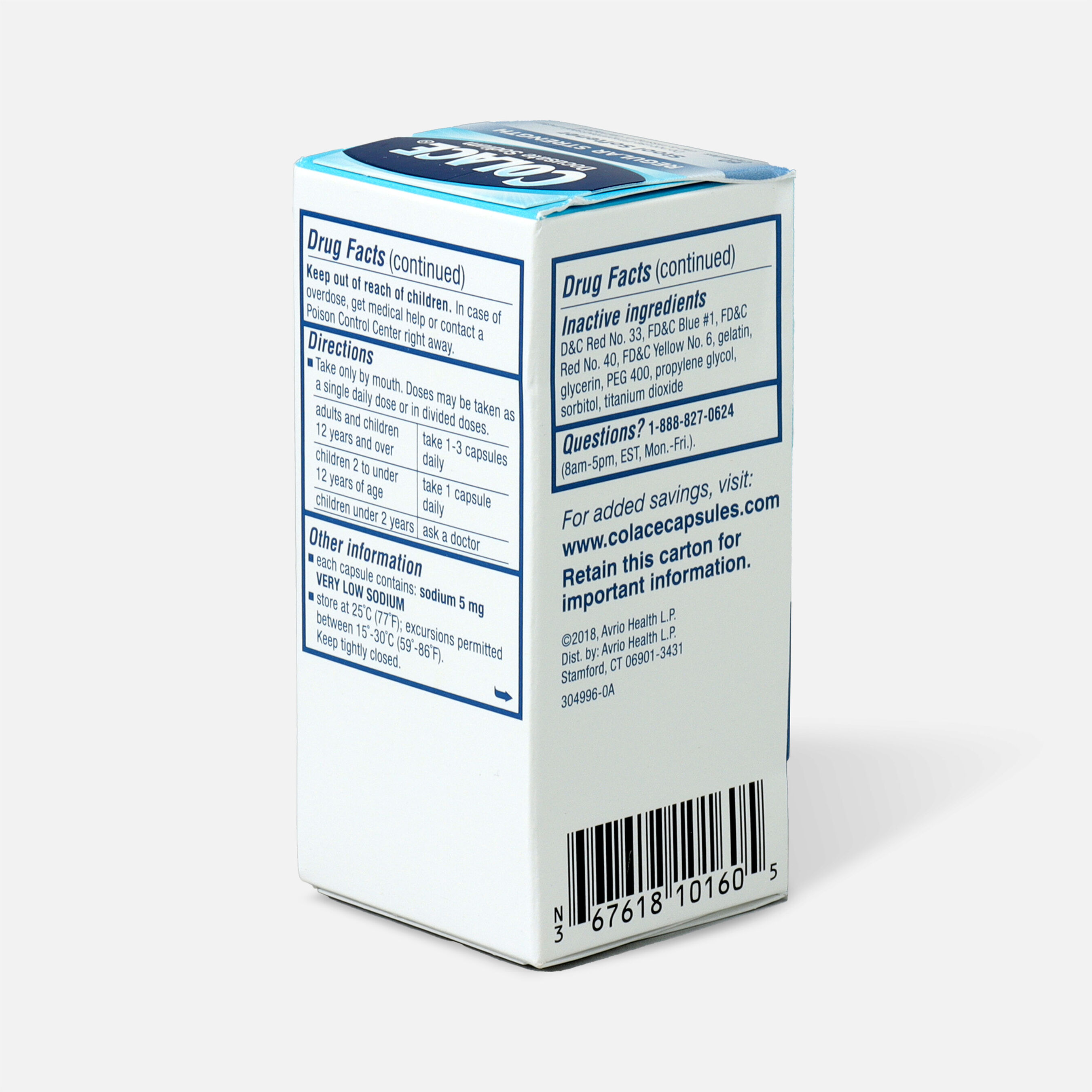 FSA Eligible Colace Stool Softener Laxative 100 mg, Capsules, 60 ct ...