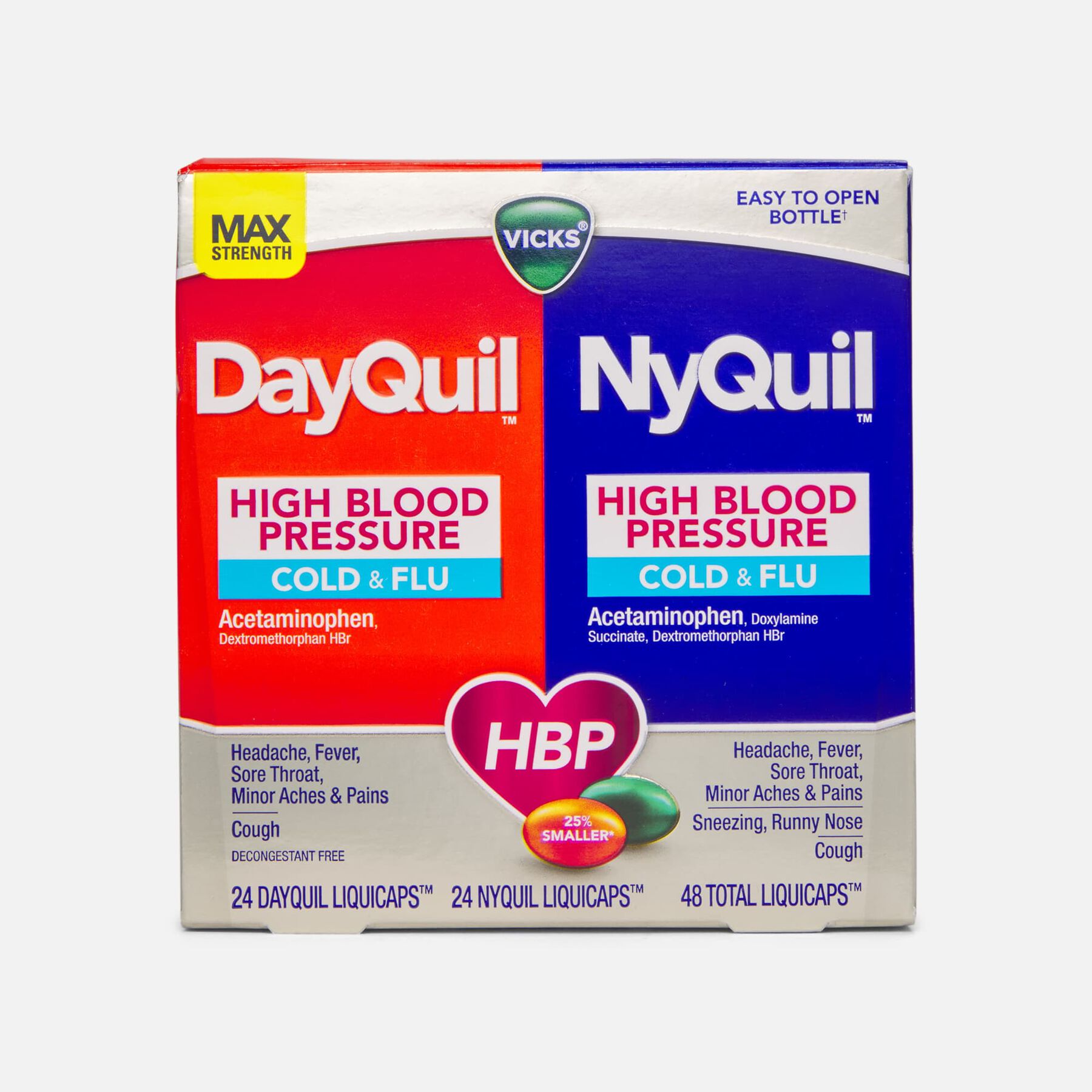 FSA Eligible Vicks DayQuil & NyQuil High Blood Pressure Cold & Flu ...