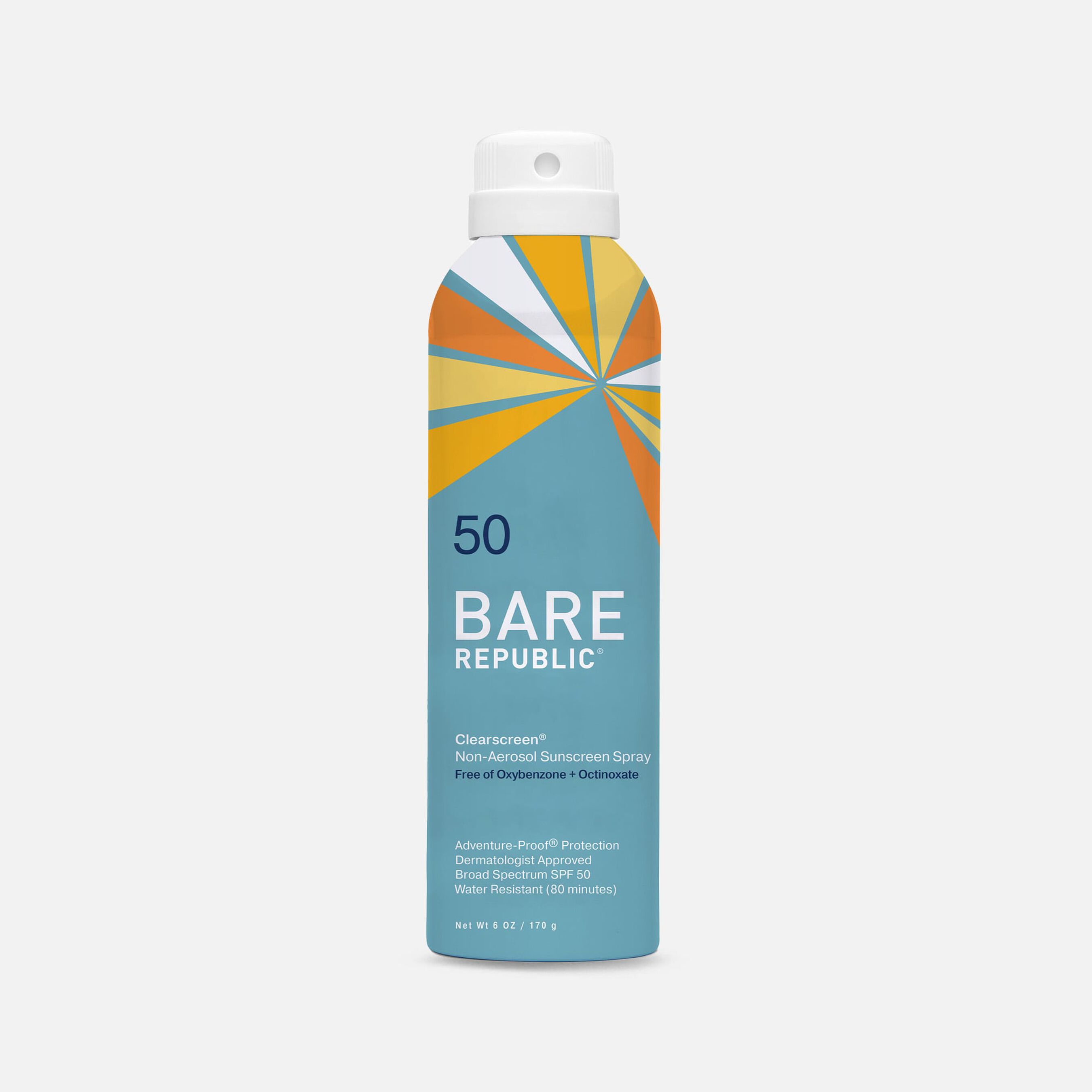 FSA Eligible Bare Republic Clearscreen SPF 50 Sunscreen Body Spray, 6 ...