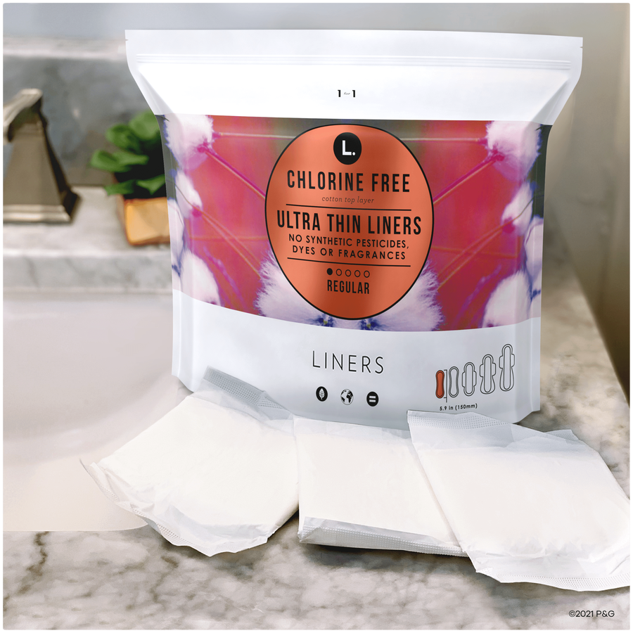 FSA Eligible L. Chlorine Free Ultra Thin Liners Regular Absorbency ...
