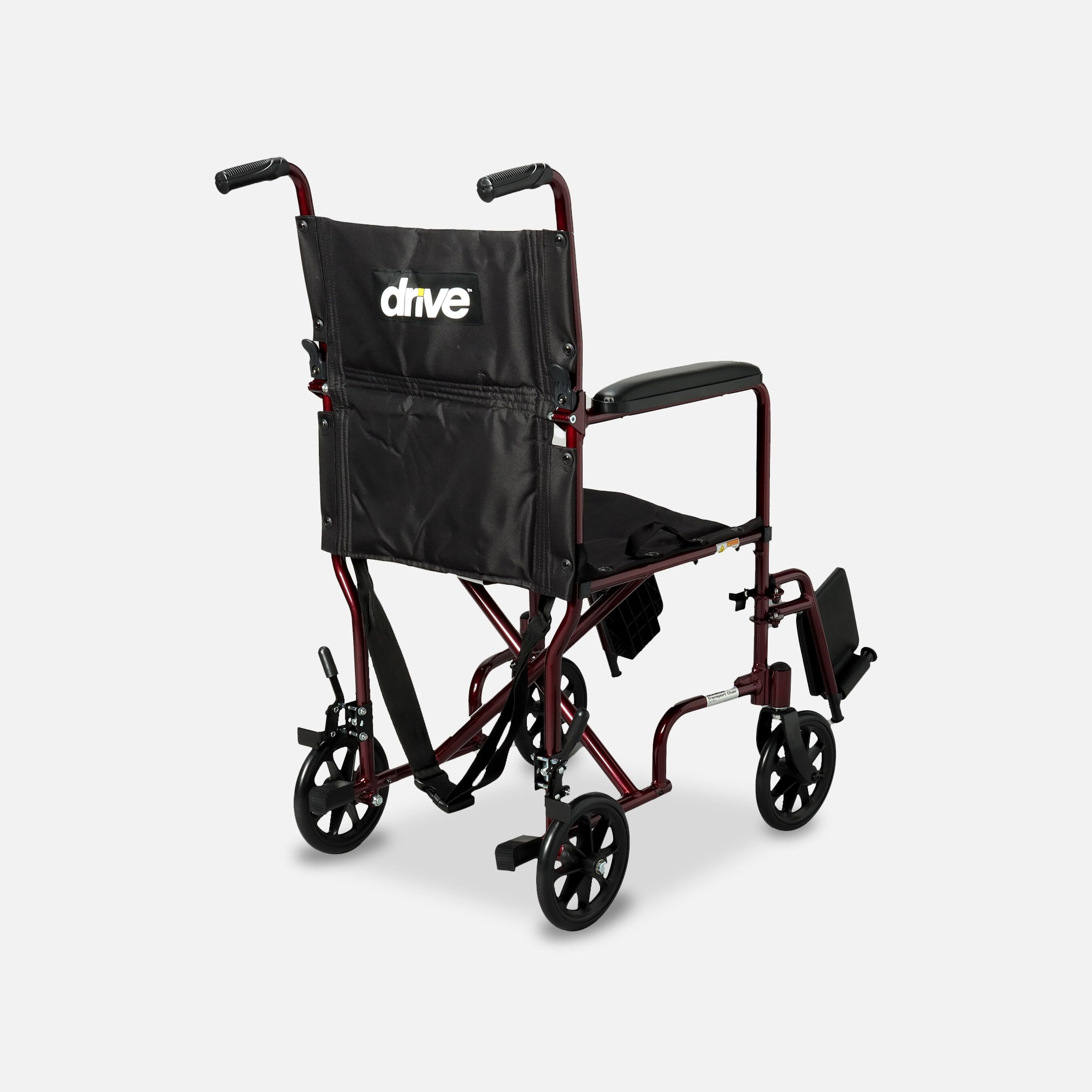 Drive Lightweight Transport Chair, 19", Red