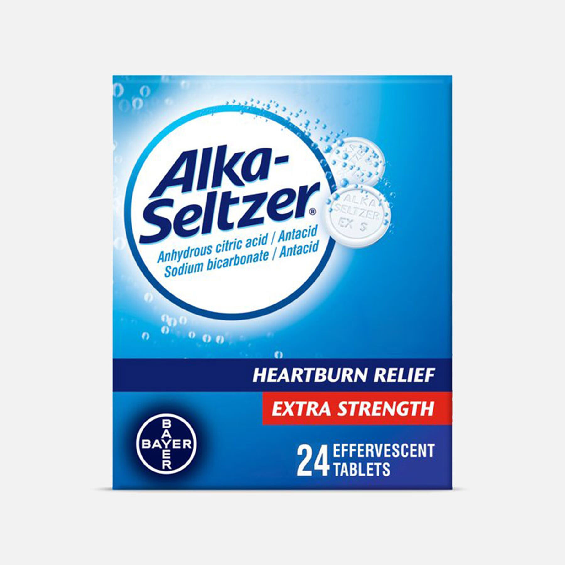 Alka-Seltzer Effervescent Tablets, Extra Strength, 24 ct.