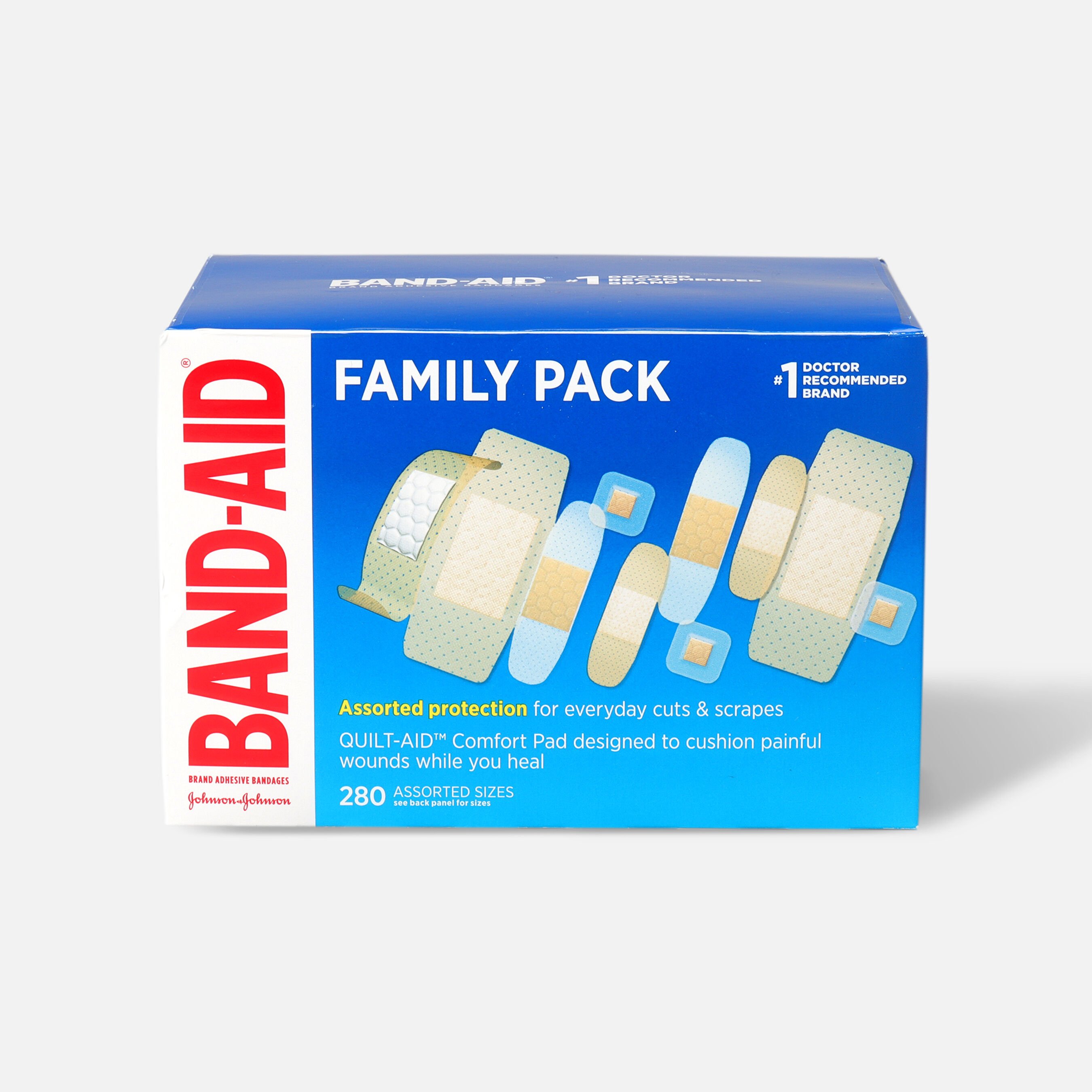 FSA Eligible Band-Aid Family Pack Assorted Adhesive Bandages, 280 ct ...