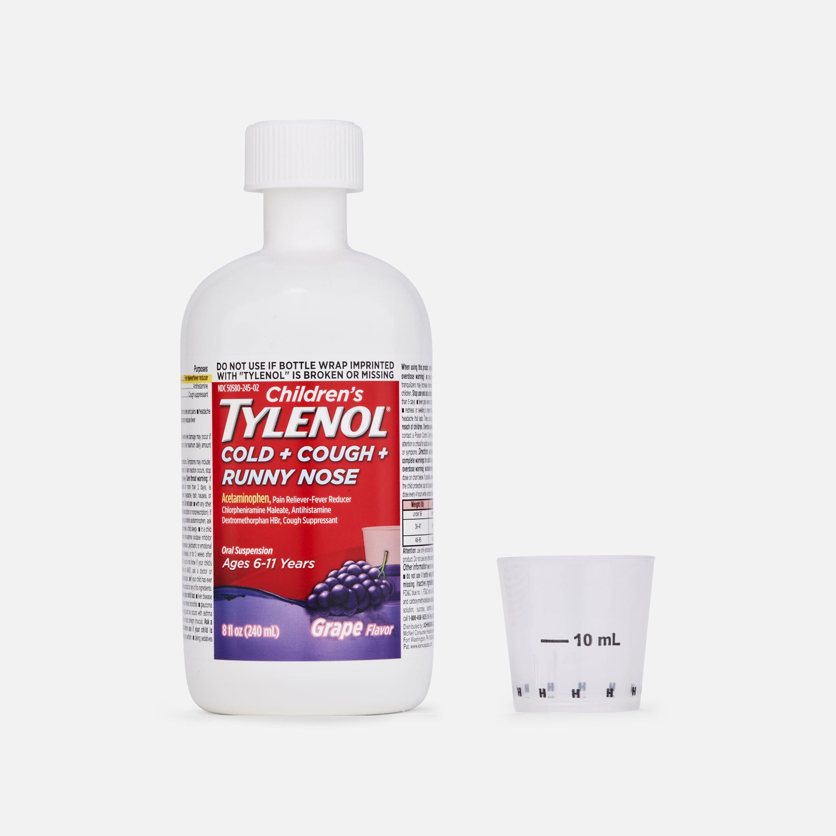 FSA Eligible Children's Tylenol Cold + Cough + Runny Nose Relief Liquid ...