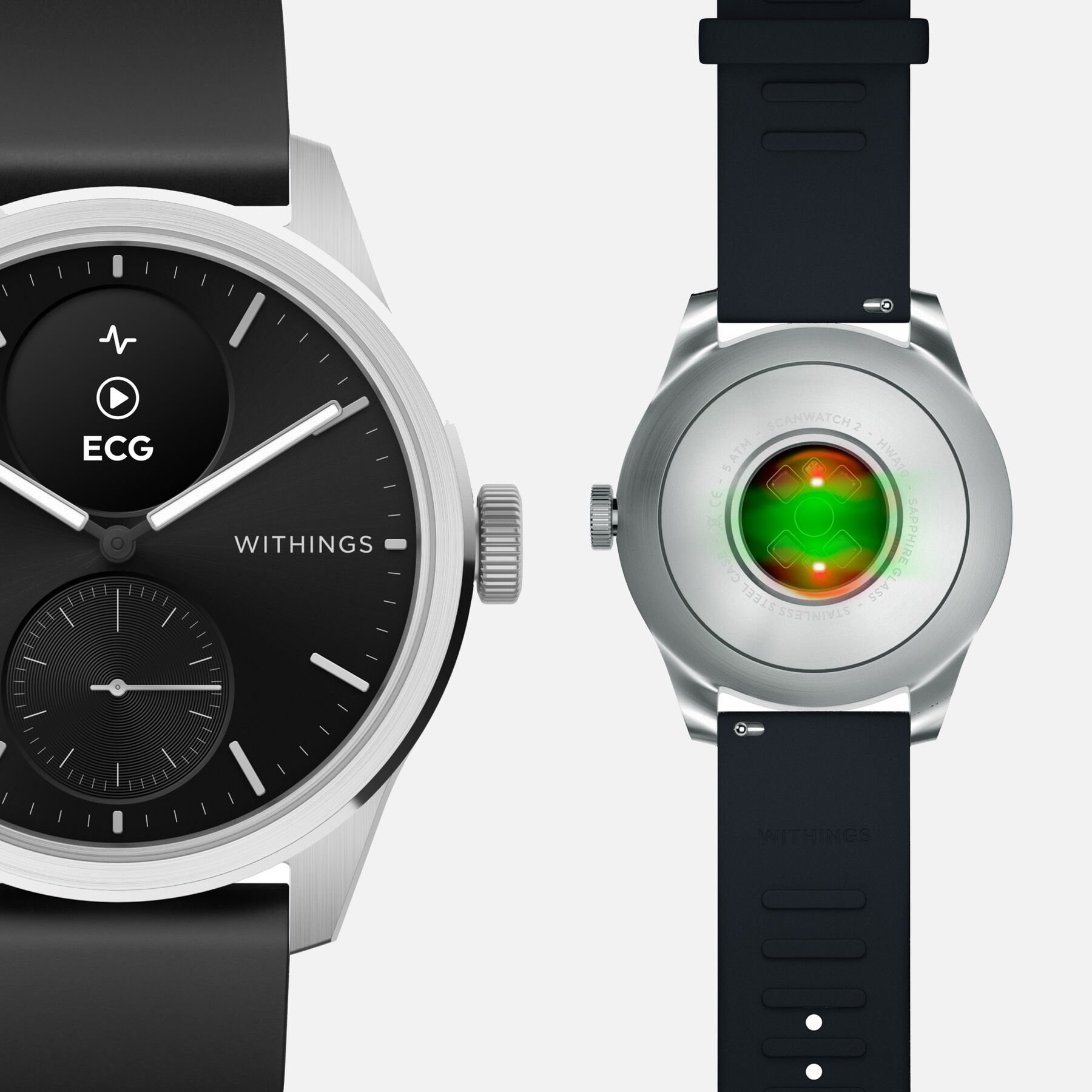 FSA Eligible Withings ScanWatch 2 Smart Wearable Health Tracker, 42mm ...