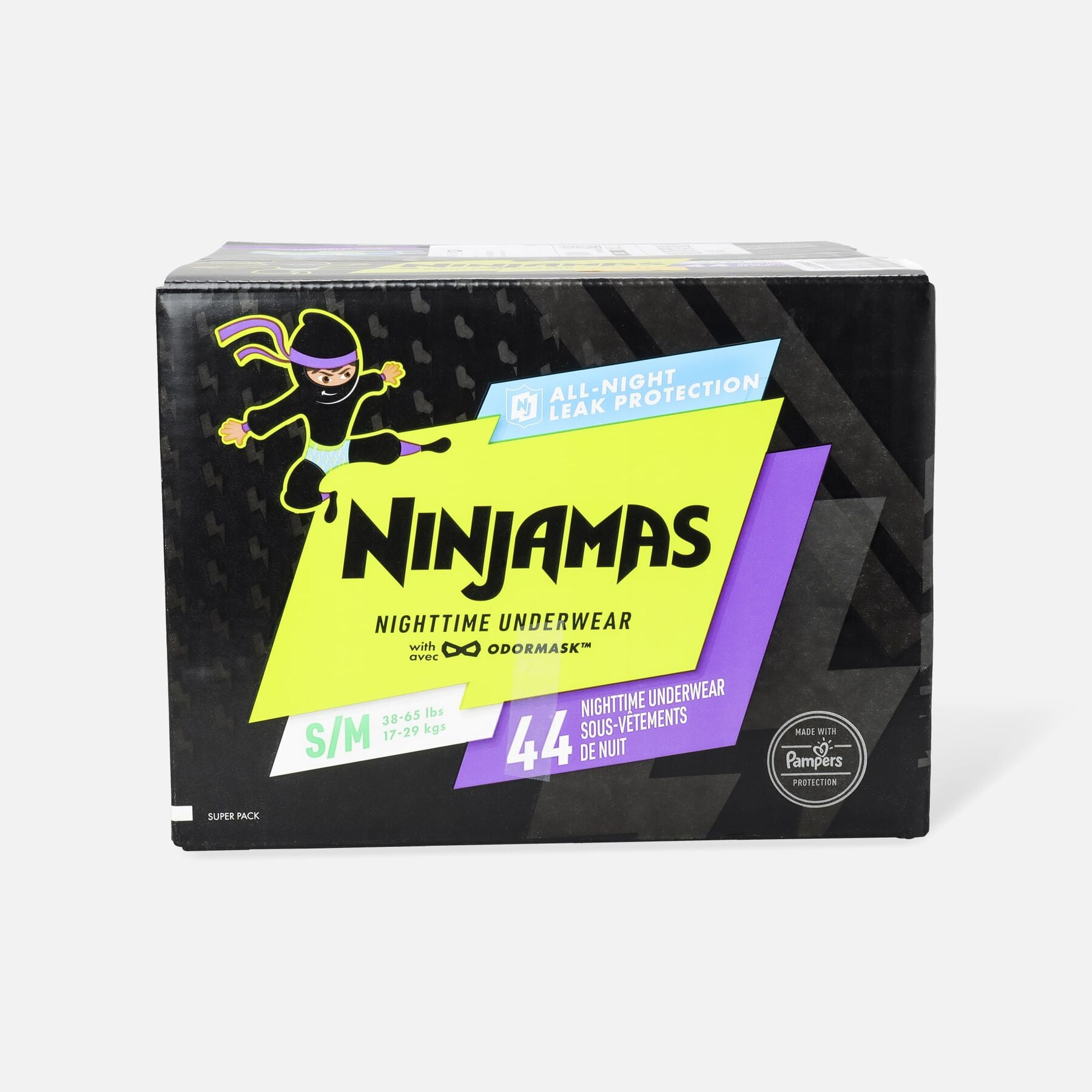 FSA Eligible Ninjamas Nighttime Bedwetting Underwear, Boy, Size S/M, 44 ...