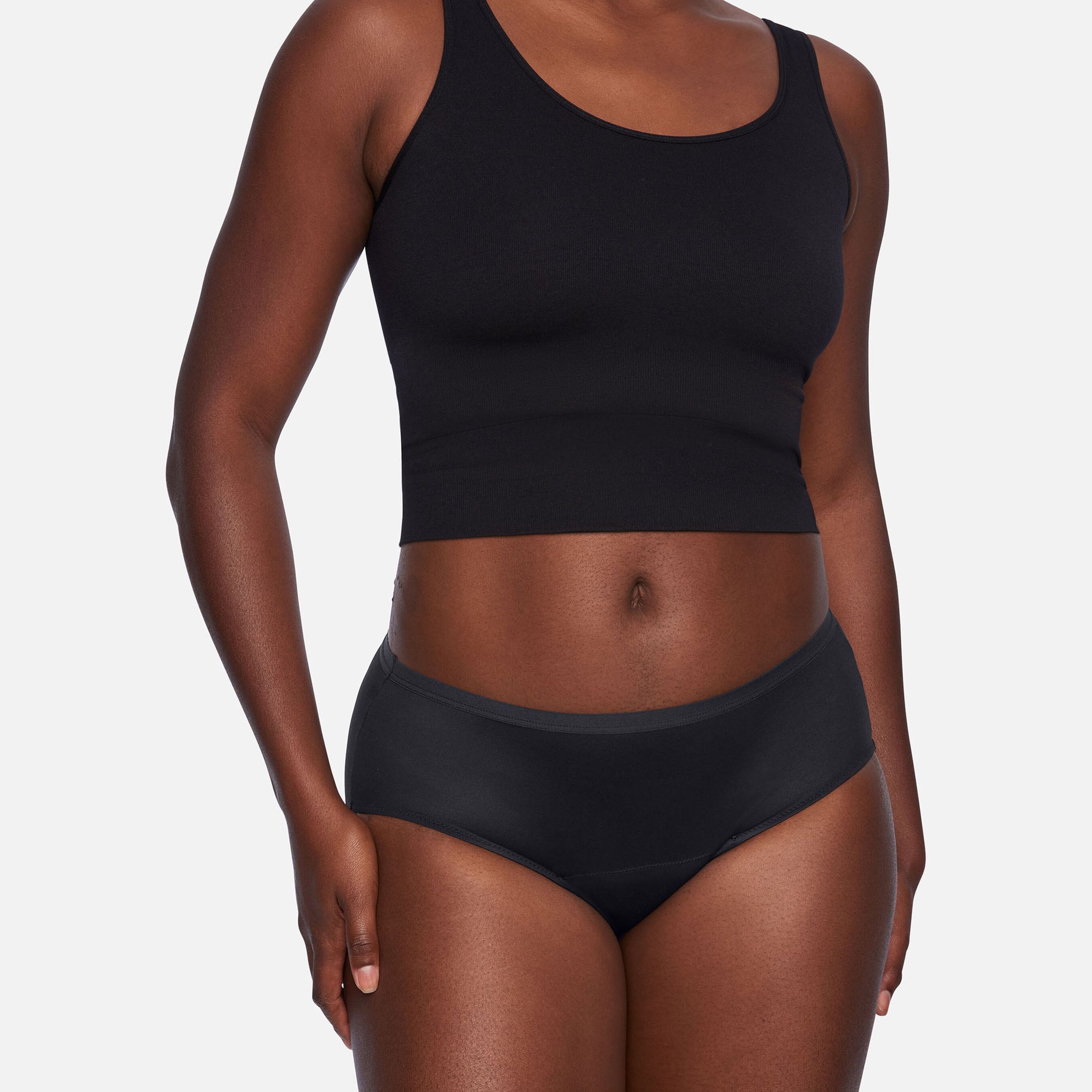 FSA Eligible Thinx For All Leaks Signature Very Light Hiphugger Incontinence Underwear, Black, L ...