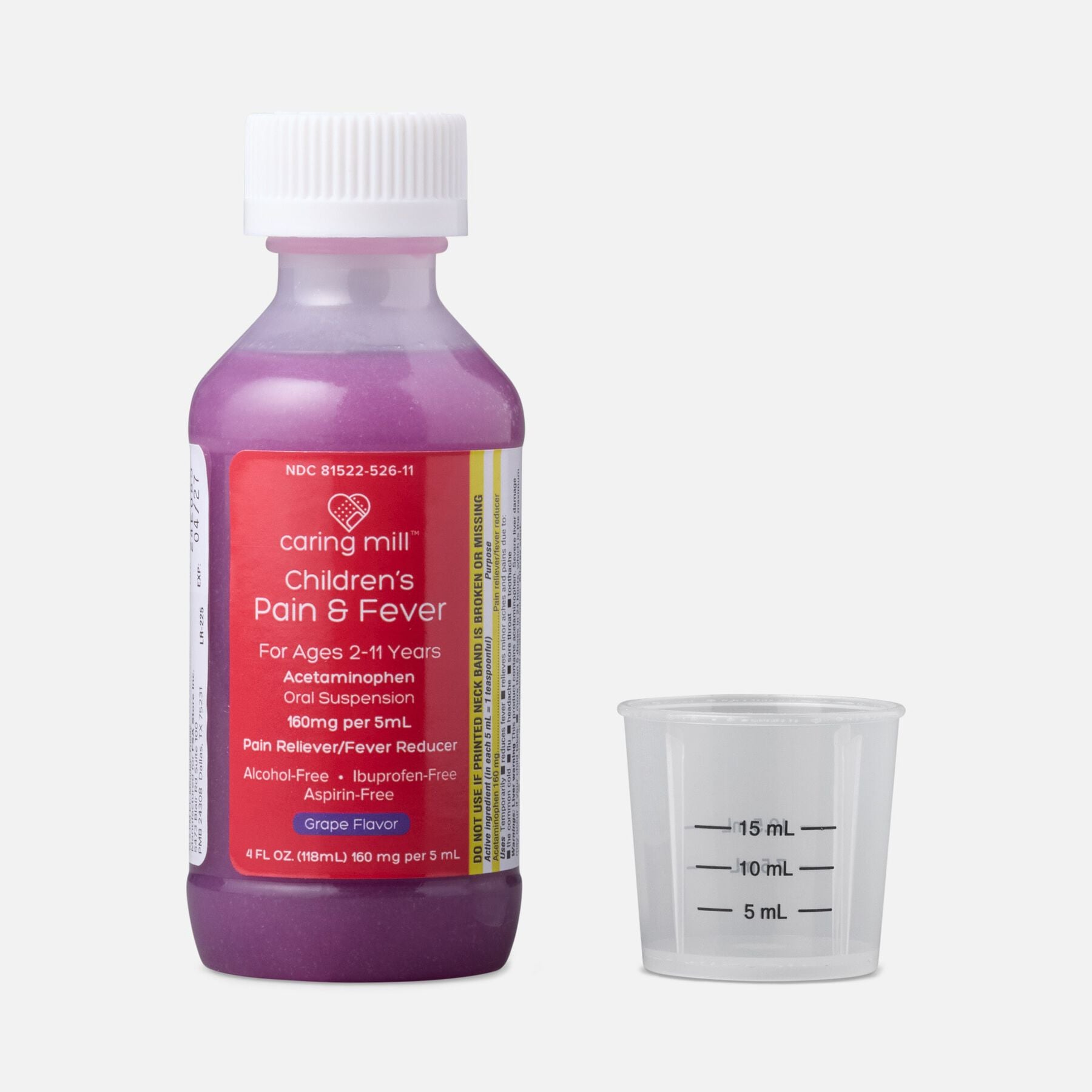 FSA Eligible Caring Mill™ Children's Acetaminophen Fever Reducer & Pain ...