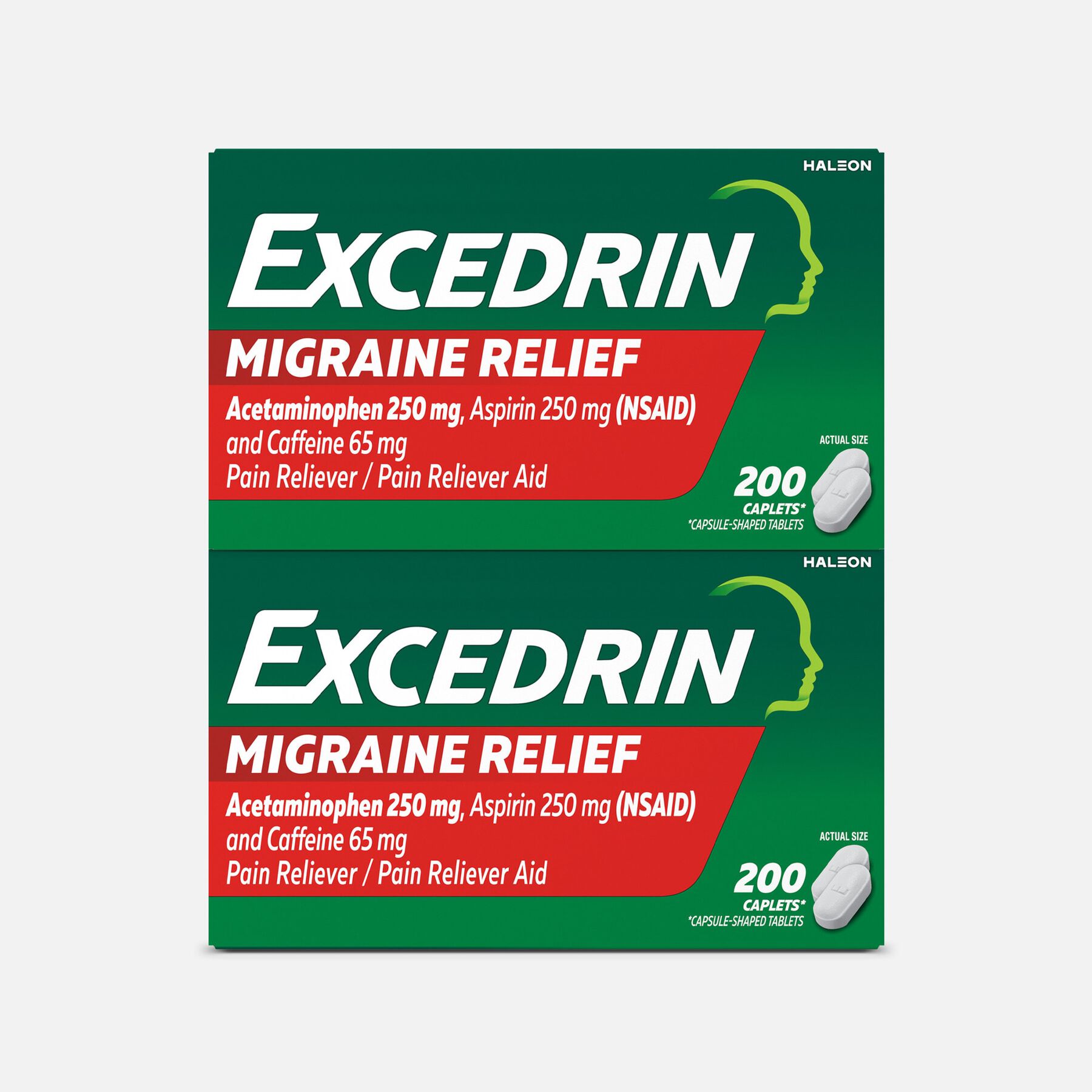 FSA Eligible Excedrin Migraine Extra Strength Caplets, 200 ct. (2-Pack ...