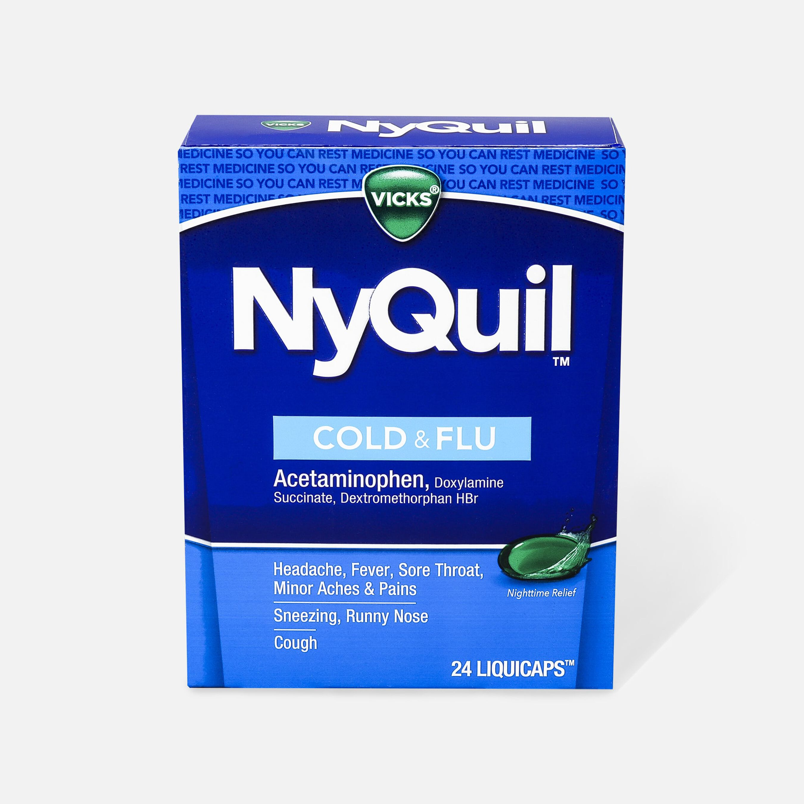 FSA Eligible Vicks NyQuil Cold and Flu Liquicaps, 24 ct. | FSA Store