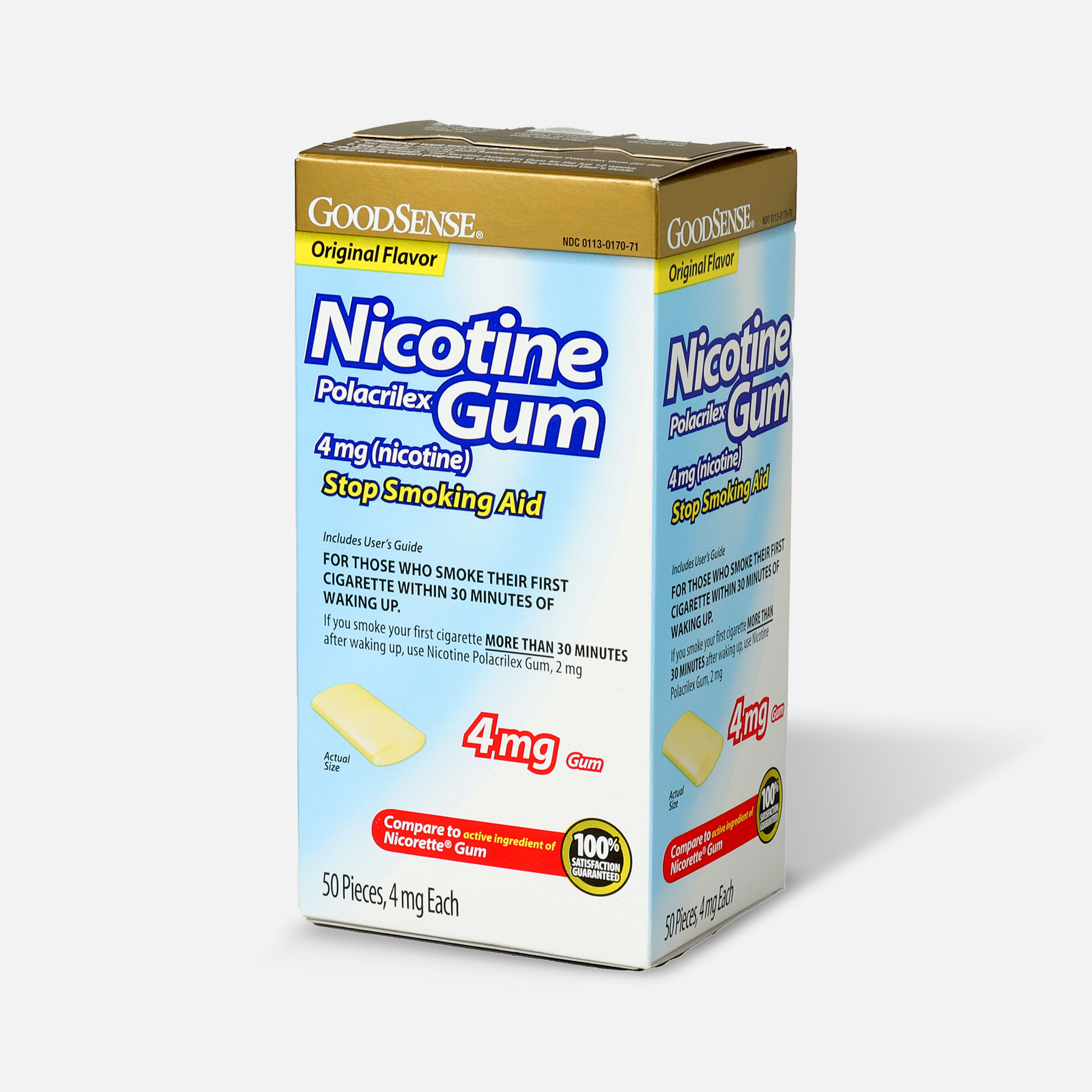 GoodSense® Nicotine Polacrilex Gum 4 mg Original Uncoated