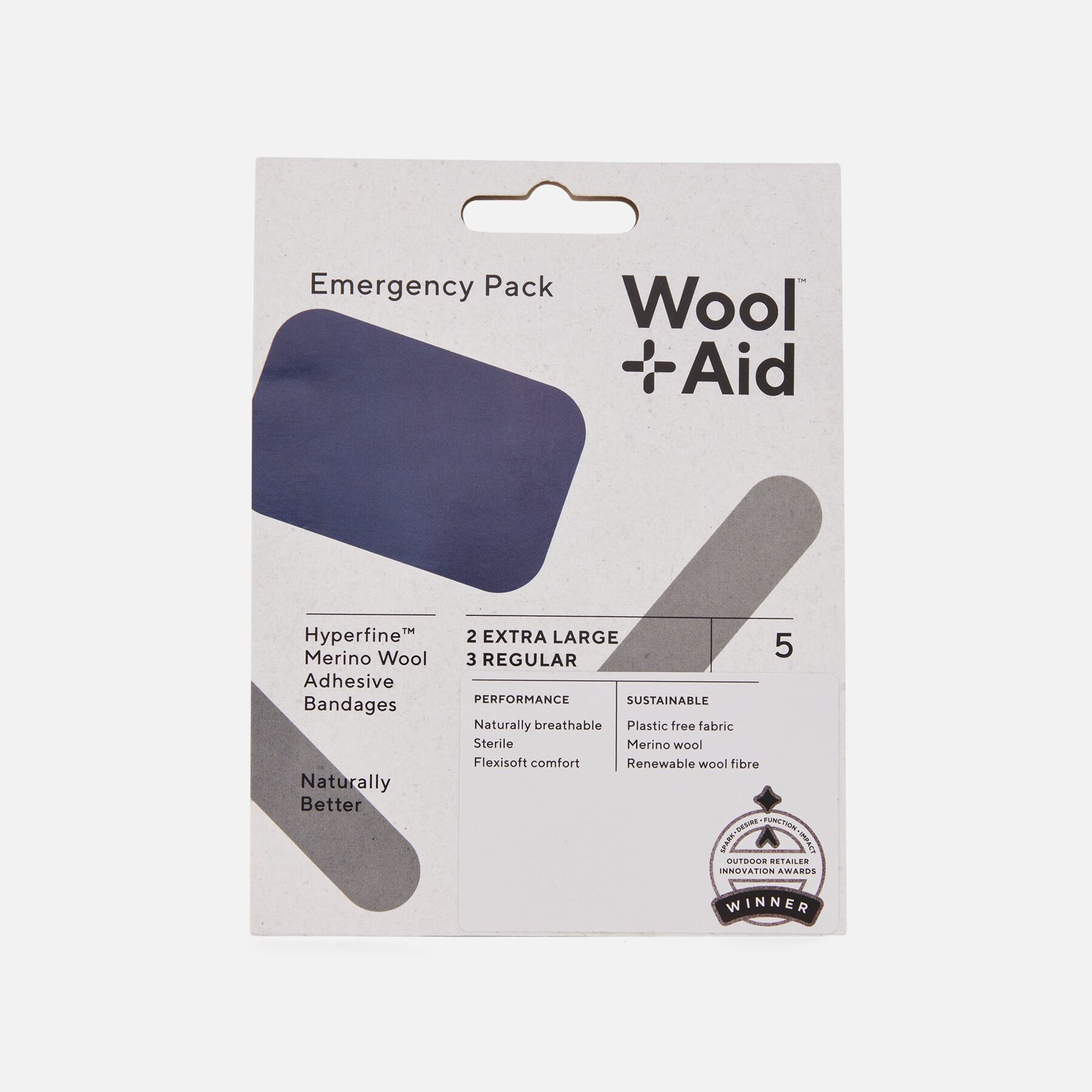FSA Eligible WoolAid Merino Wool Adhesive Bandages, Emergency Pack, 5 ...