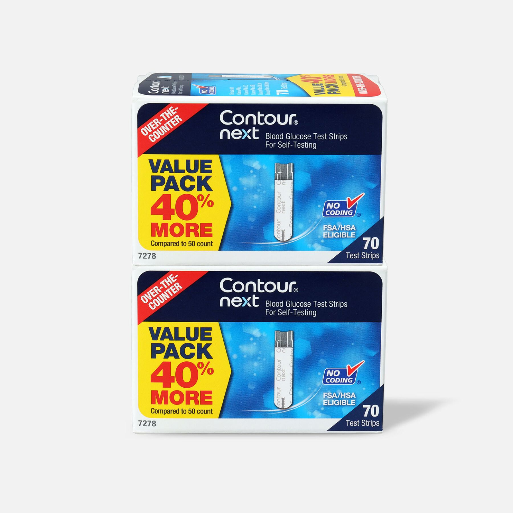 FSA Eligible Bayer Contour Next Blood Glucose Test Strip - 70 ct. (2 ...