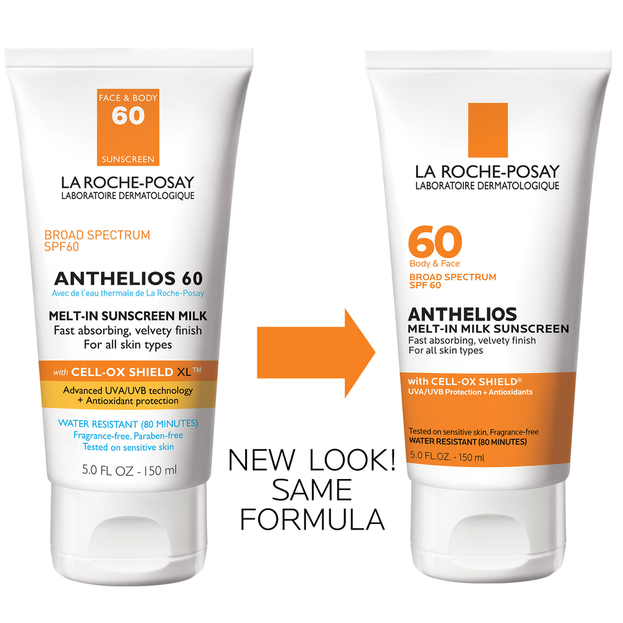 La Roche-Posay Anthelios 60 Body and Face Sunscreen Melt-In Milk Lotion ...