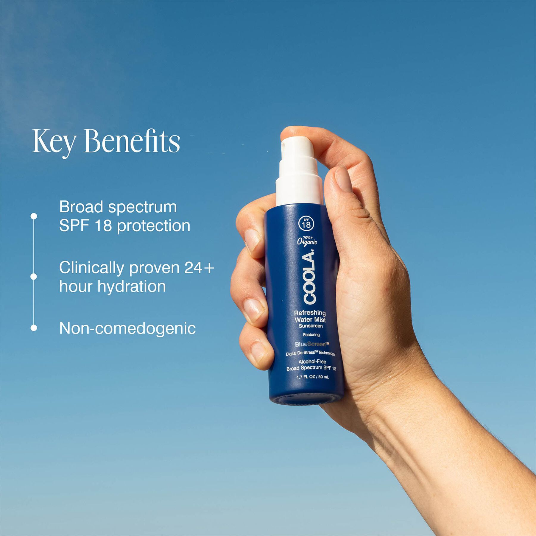 FSA Eligible COOLA Refreshing Water Mist Organic Face Sunscreen SPF 18 ...