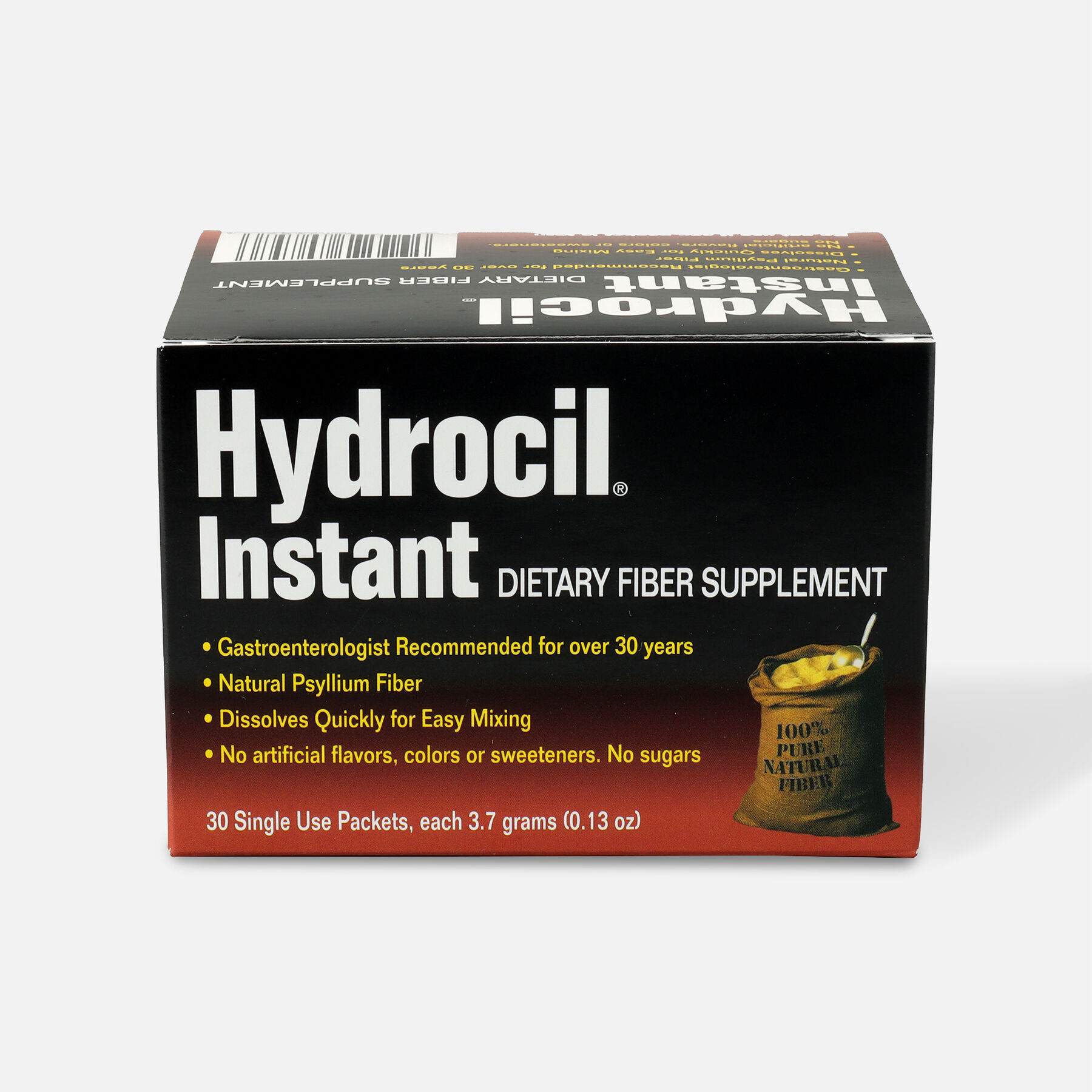 Hydrocil Instant Dietary Fiber Laxative & Supplement, 30 Single Use Packets